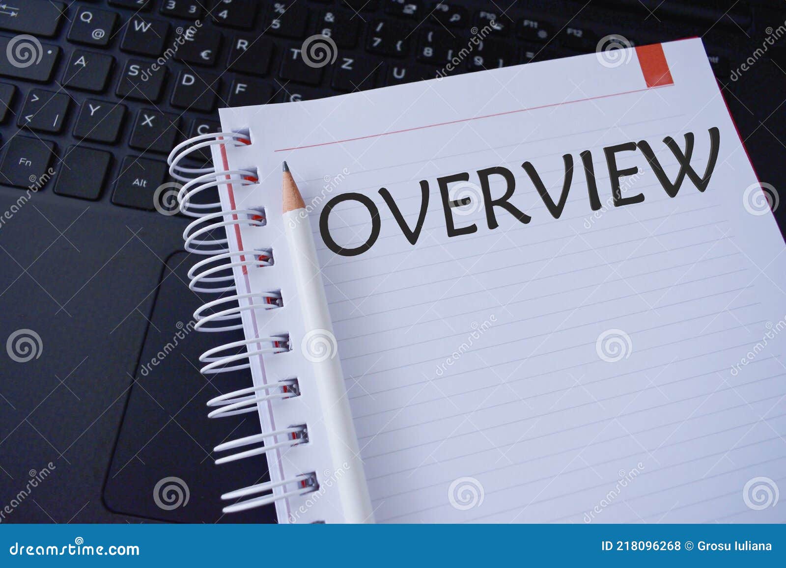 Overview Word Written in Notebook on the Keyboard.Conclusion, Summary ...