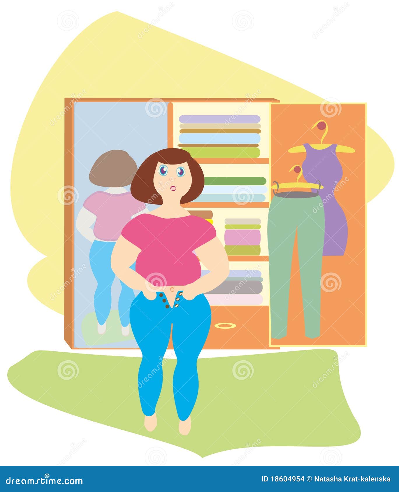 Overweight stock vector. Illustration of female, form - 18604954