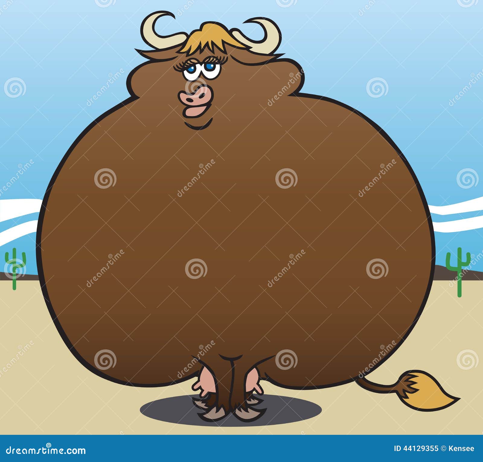 Overweight Cow stock vector. Illustration of hills, desert - 44129355