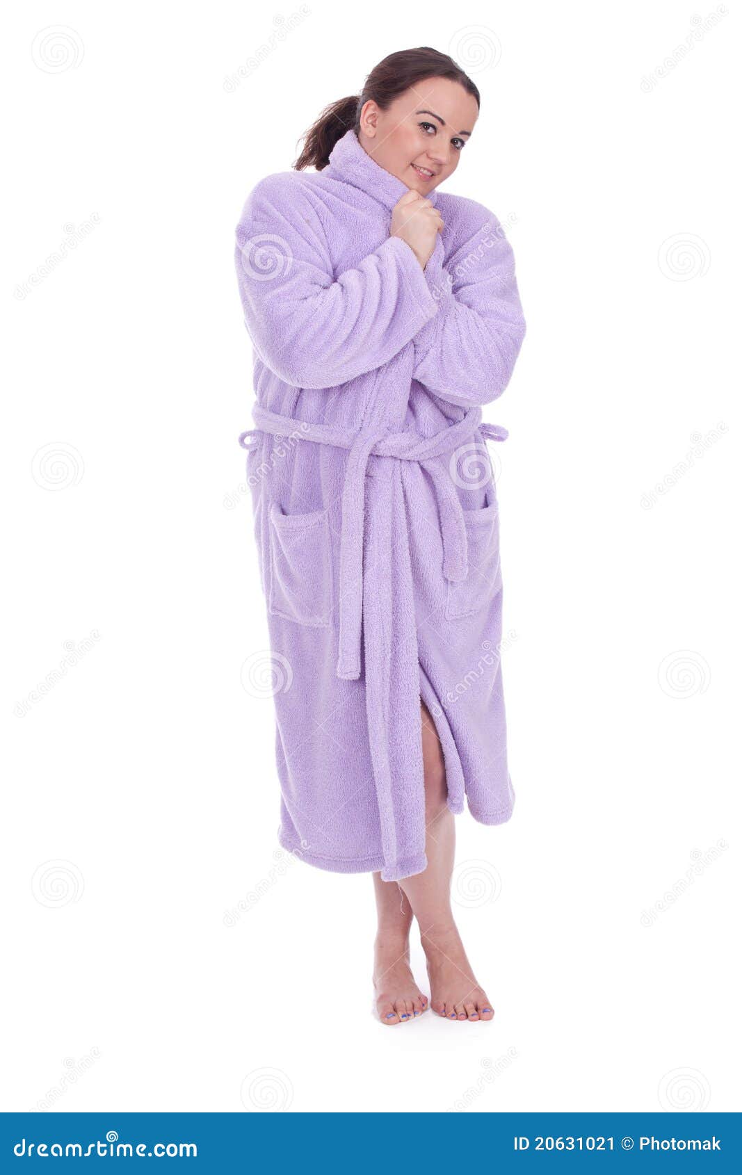 Overweight, Fat Woman in Bathrobe Stock Image - Image of portrait ...