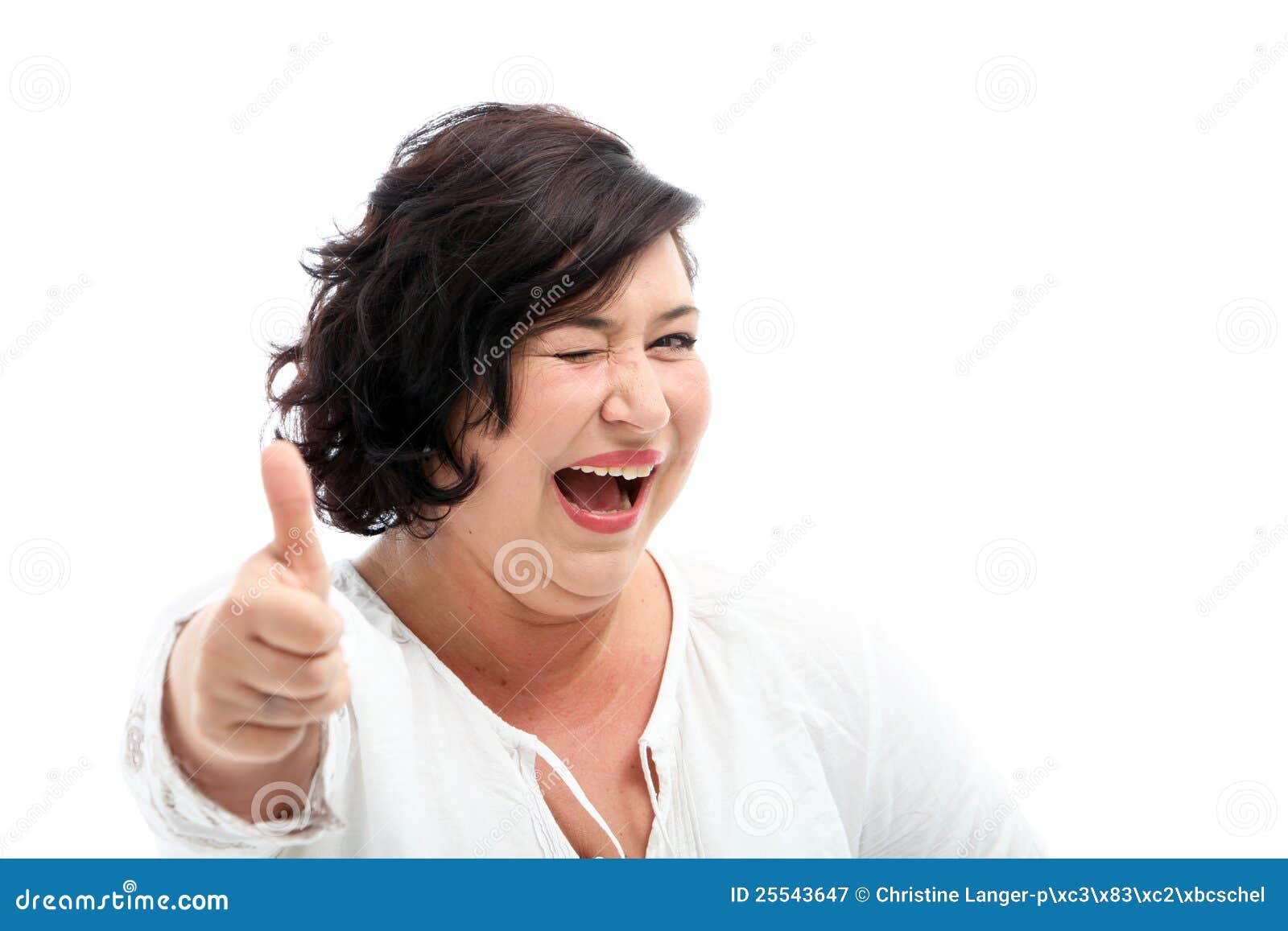 Overweight and happy stock image. Image of portrait, women - 25543647