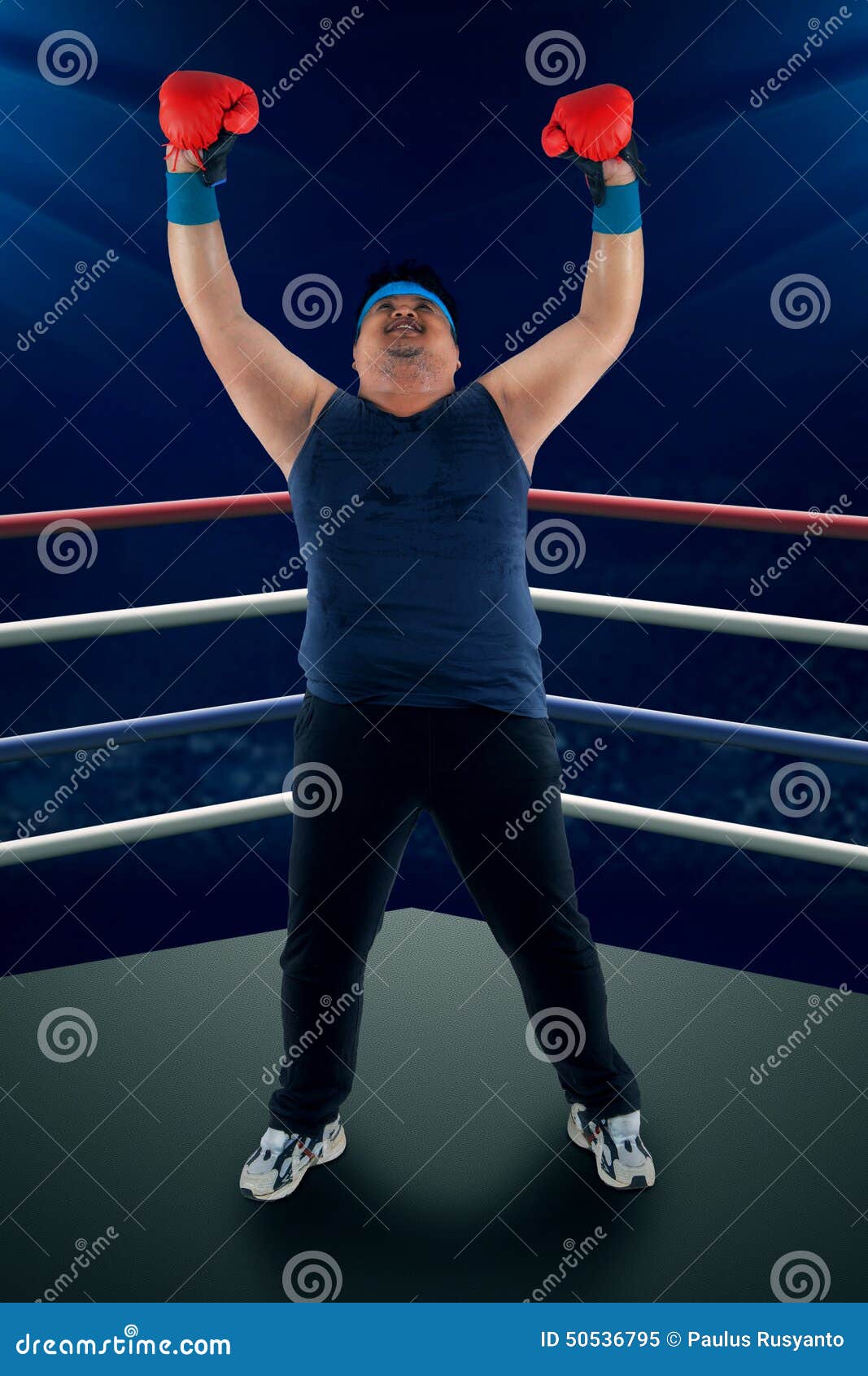 Overweight Man Celebrate Winning Stock Image - Image of fatness ...