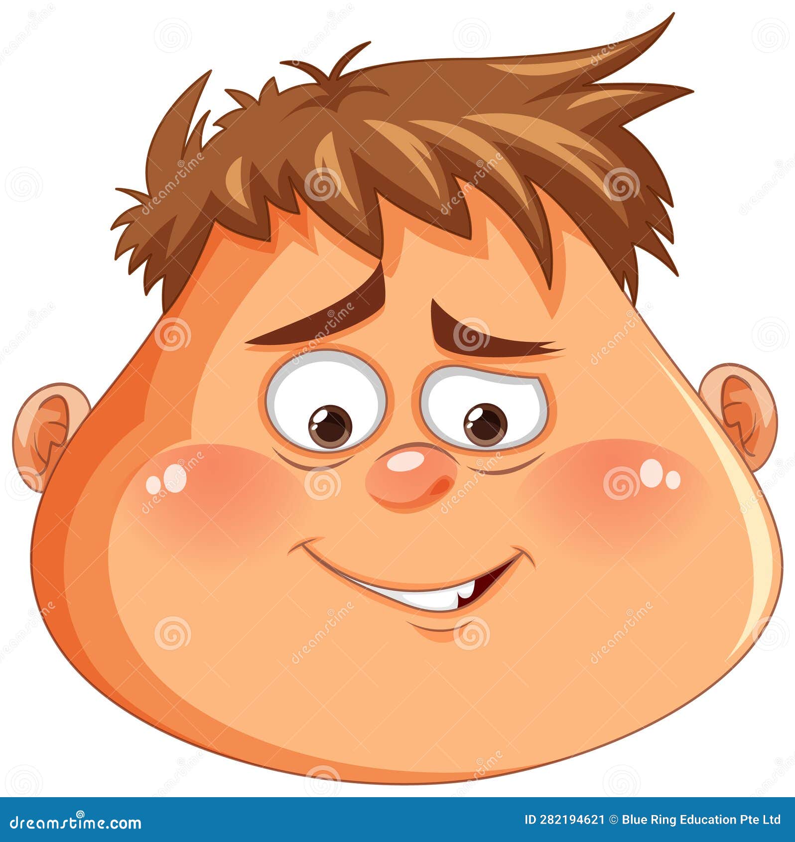 Overweight Man Head with Sneer Face Stock Vector - Illustration of ...
