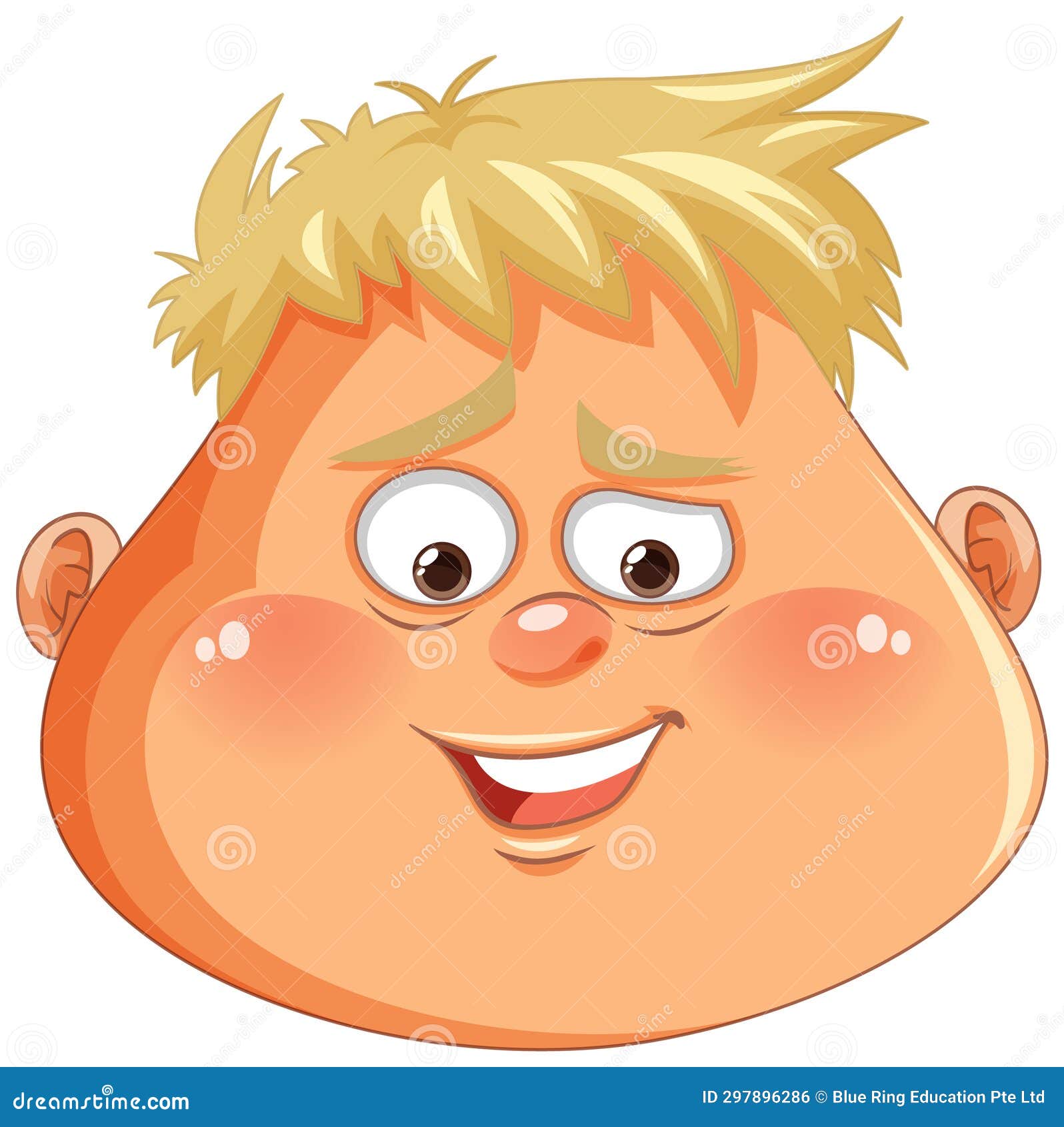 Overweight Man Head with Sneer Face Stock Illustration - Illustration ...