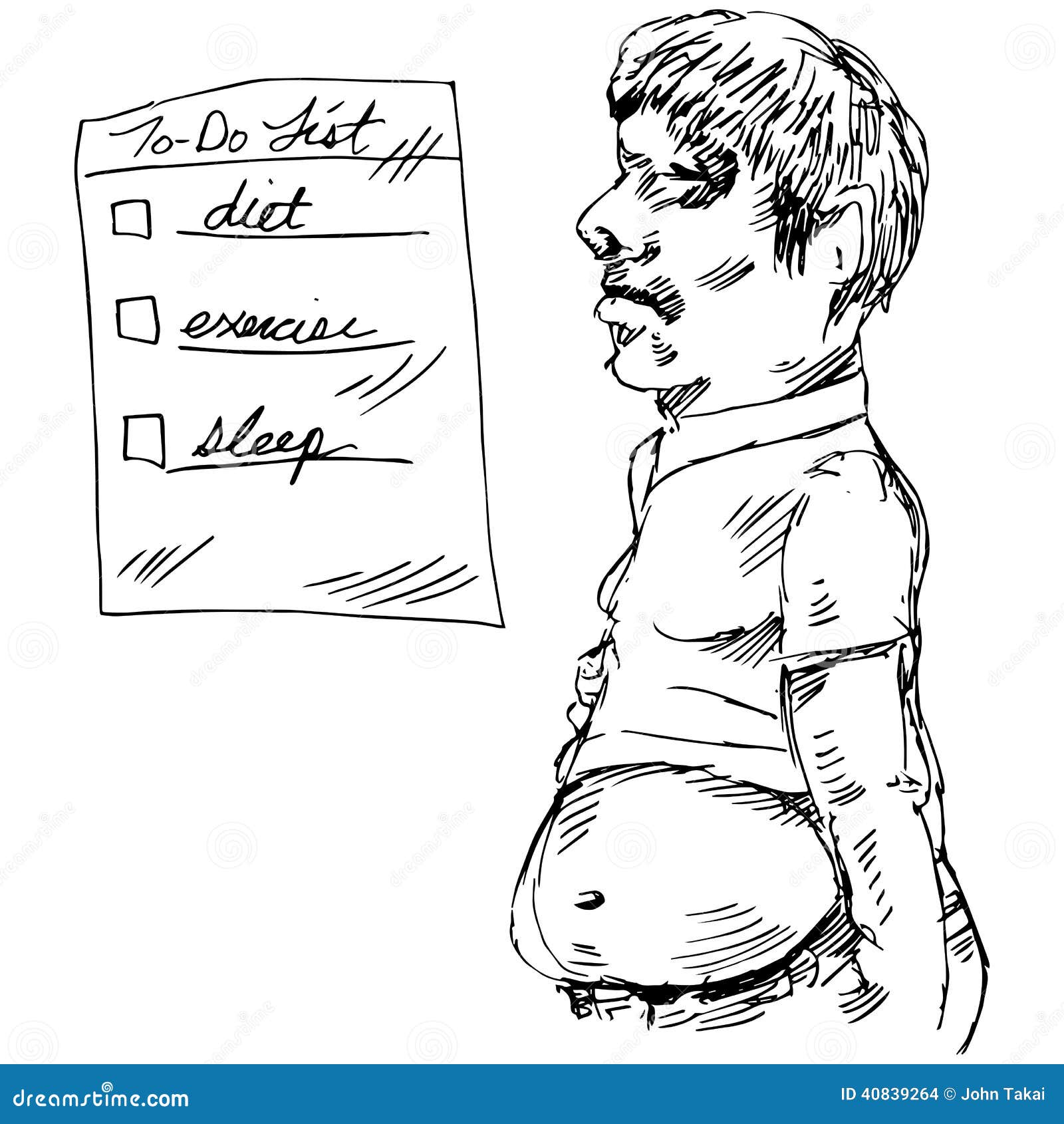 Overweight Man stock vector. Illustration of dieting - 40839264