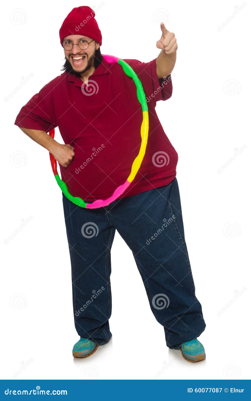 Overweight Man Isolated on the White Stock Image - Image of eating ...