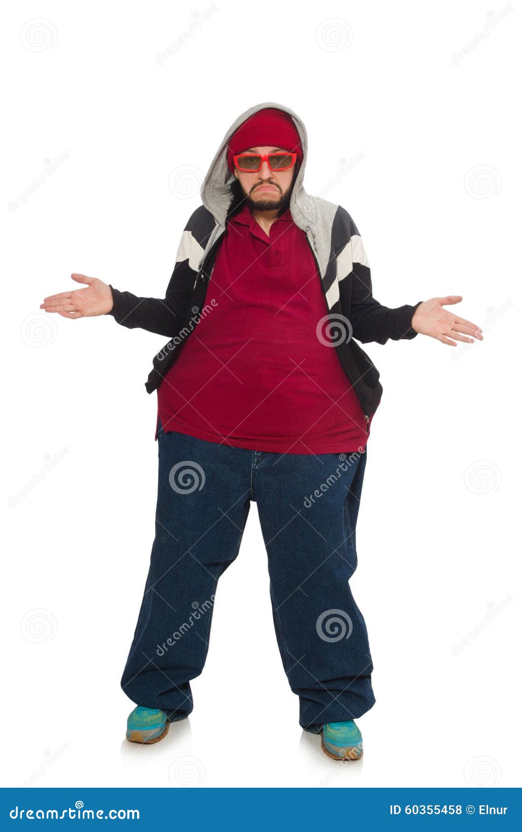 Overweight Man Isolated on the White Stock Photo - Image of abdomen ...