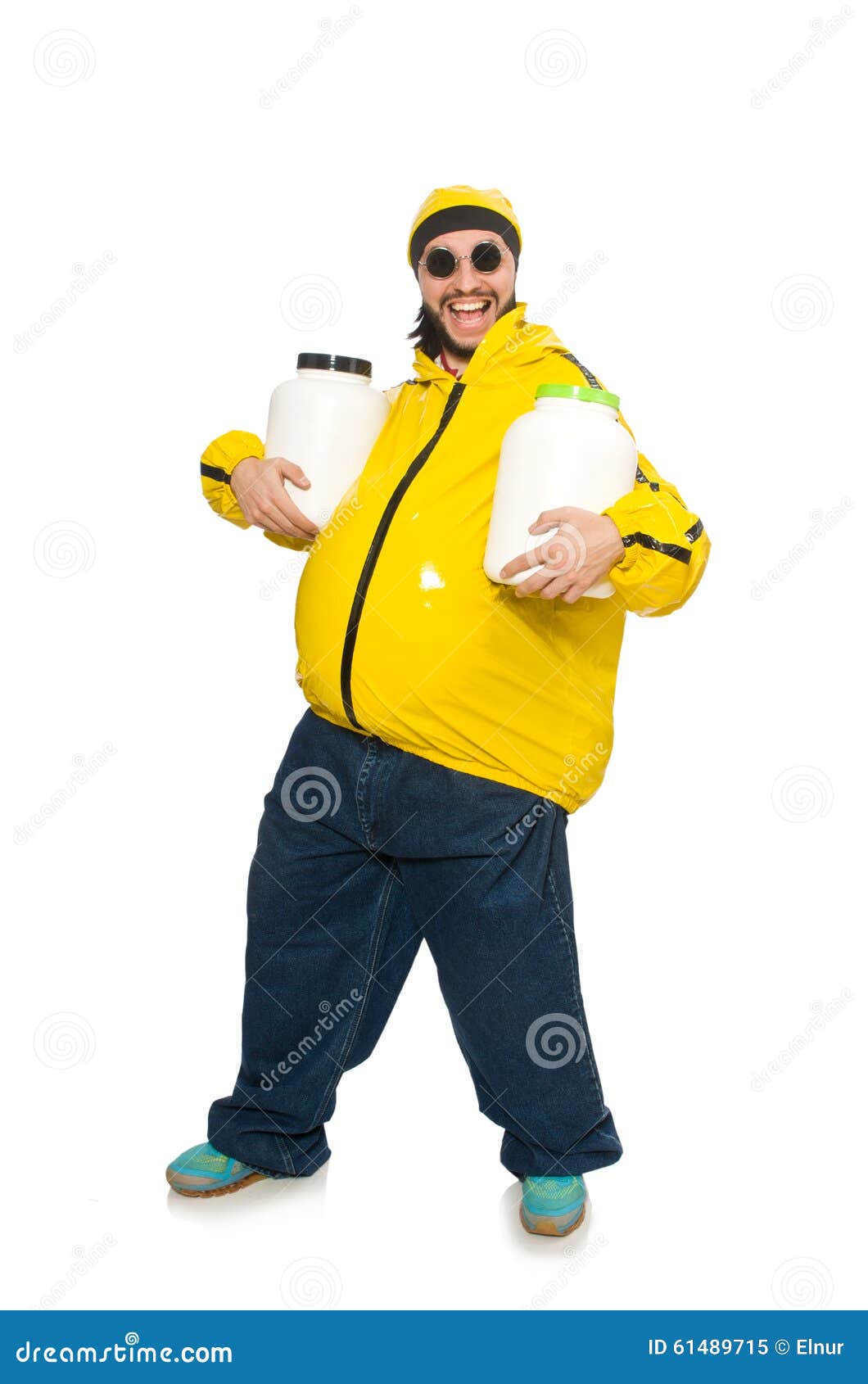 The Overweight Man Isolated on the White Stock Image - Image of fatty ...