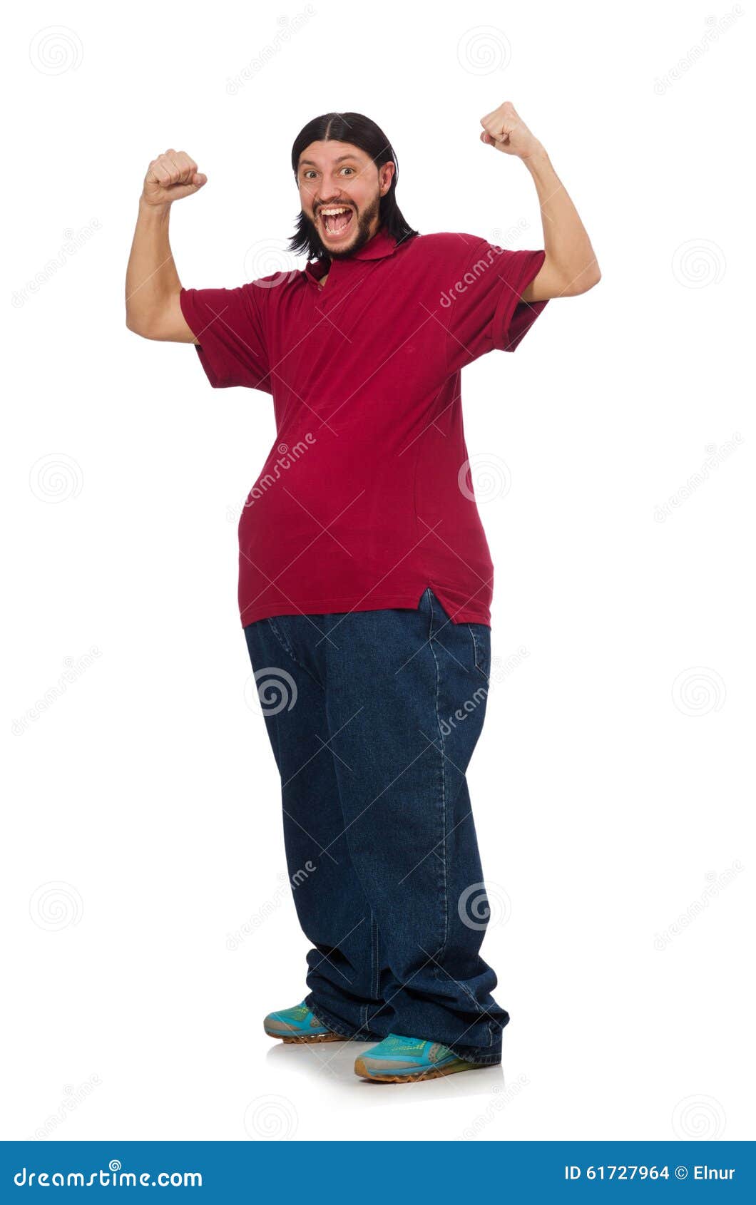 The Overweight Man Isolated on the White Stock Photo - Image of adult ...