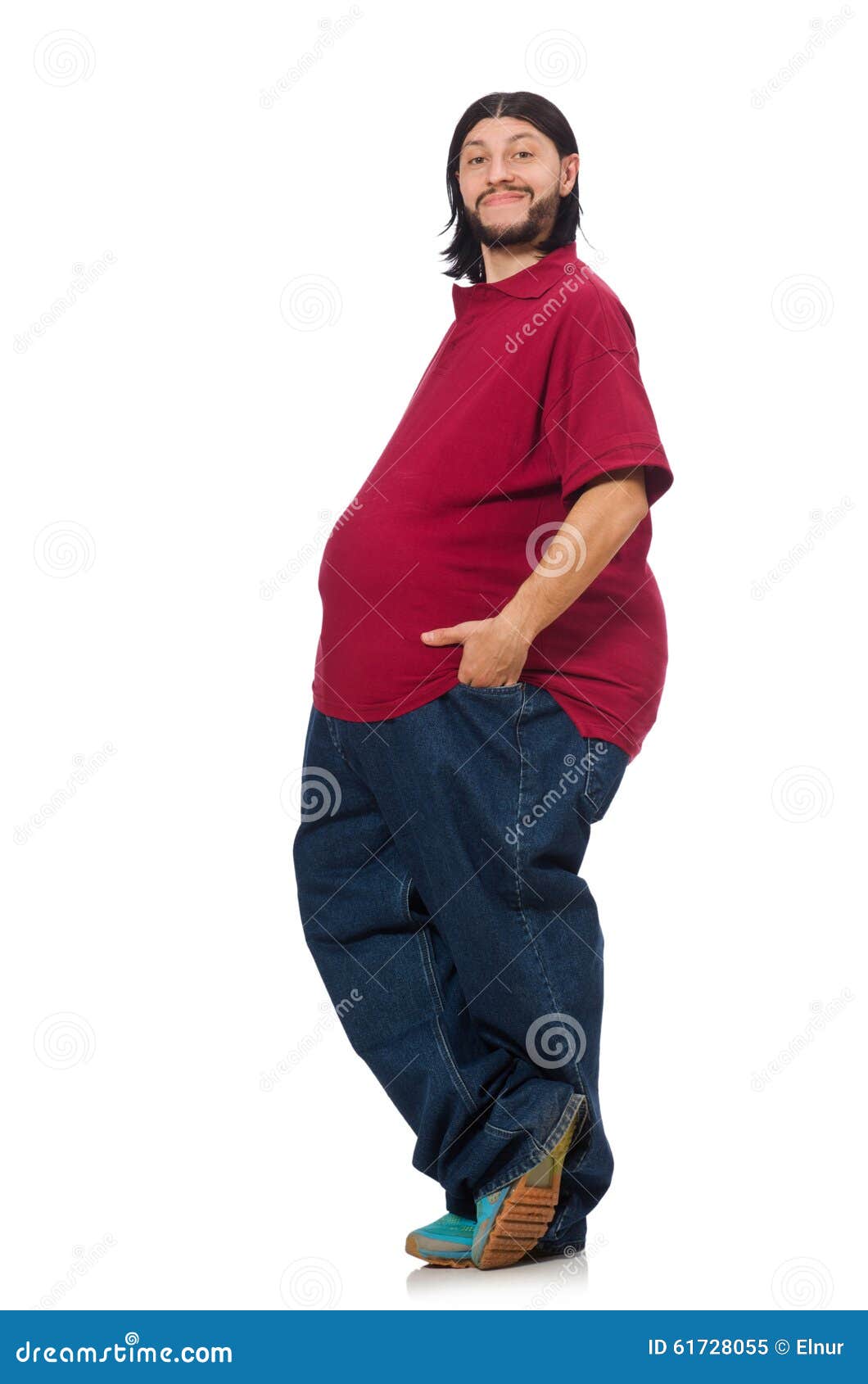 The Overweight Man Isolated on the White Stock Image - Image of comic ...