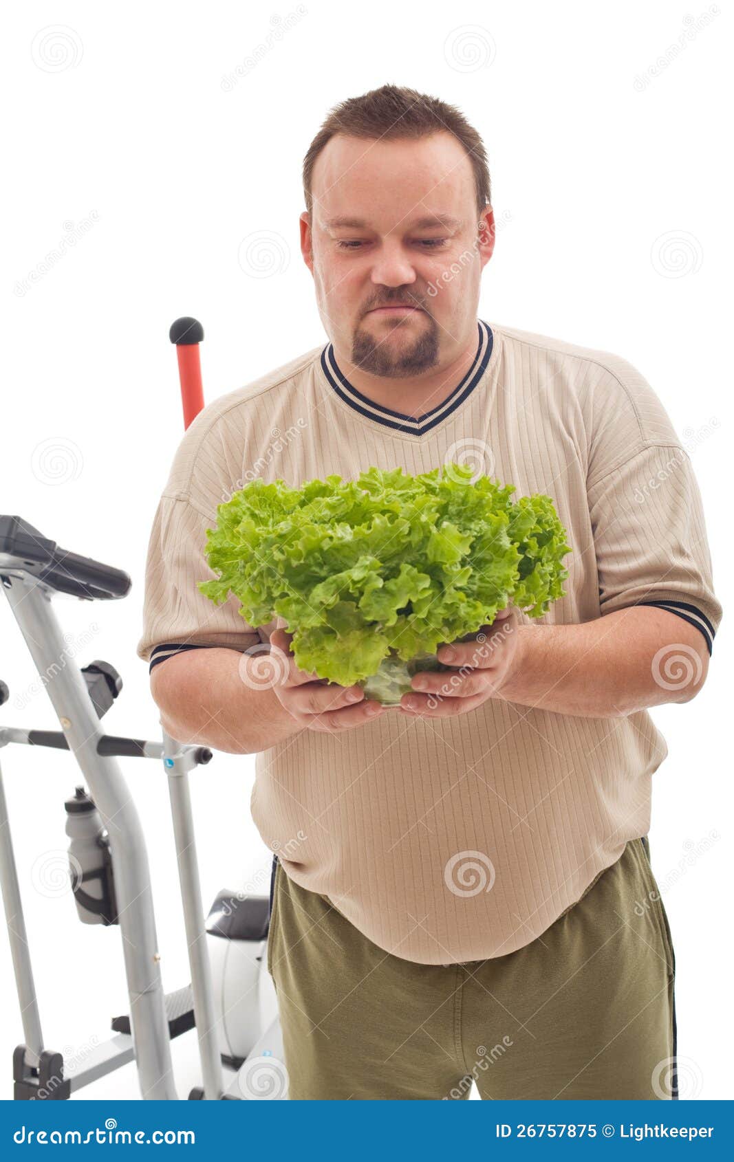 Overweight Man Not Happy about His New Diet Stock Image - Image of ...