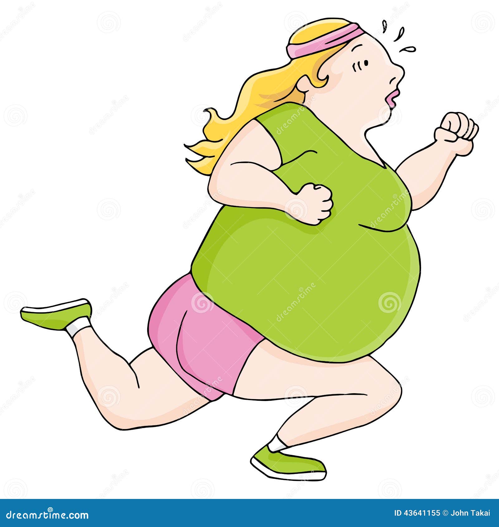 Overweight Runner stock vector. Illustration of female - 43641155