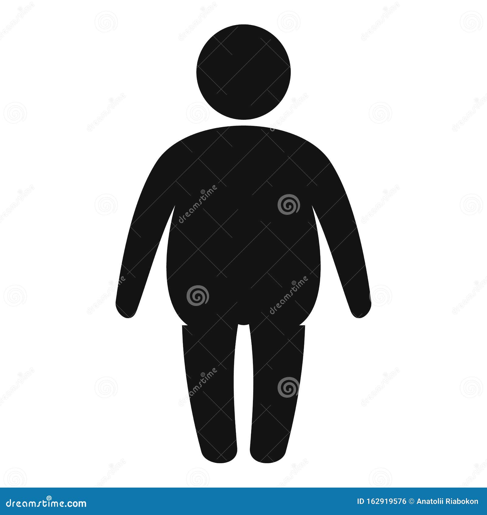 Overweight Student Icon, Simple Style Stock Vector - Illustration of ...