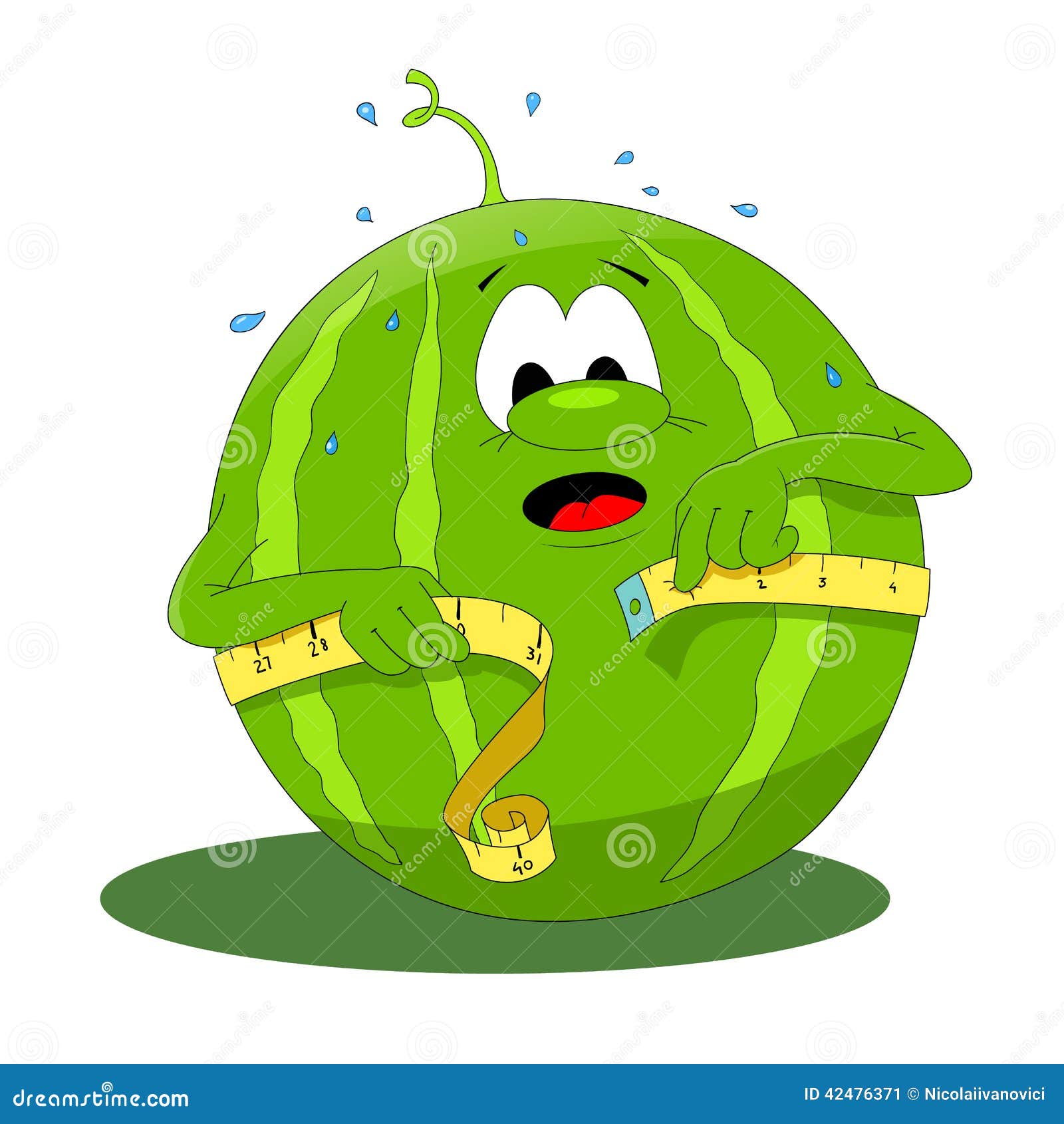 Overweight watermelon stock vector. Illustration of design - 42476371