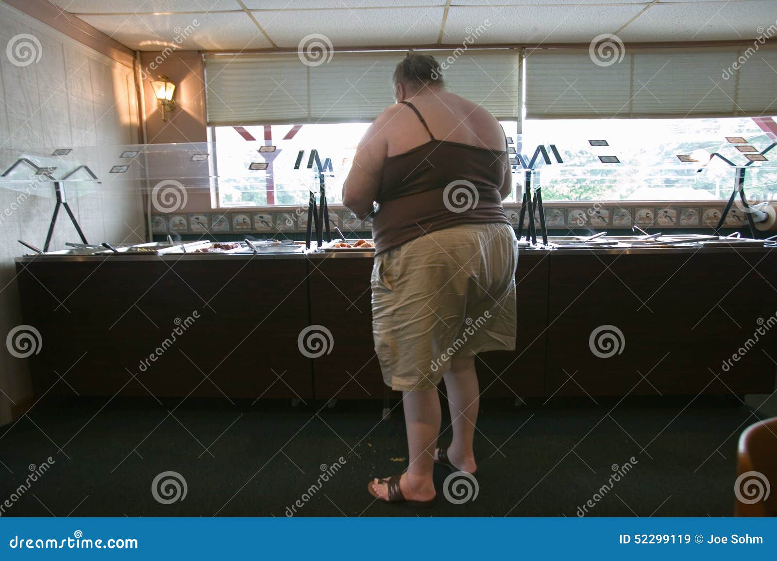 Overweight Woman Eats At Buffet Editorial Photo | CartoonDealer.com ...