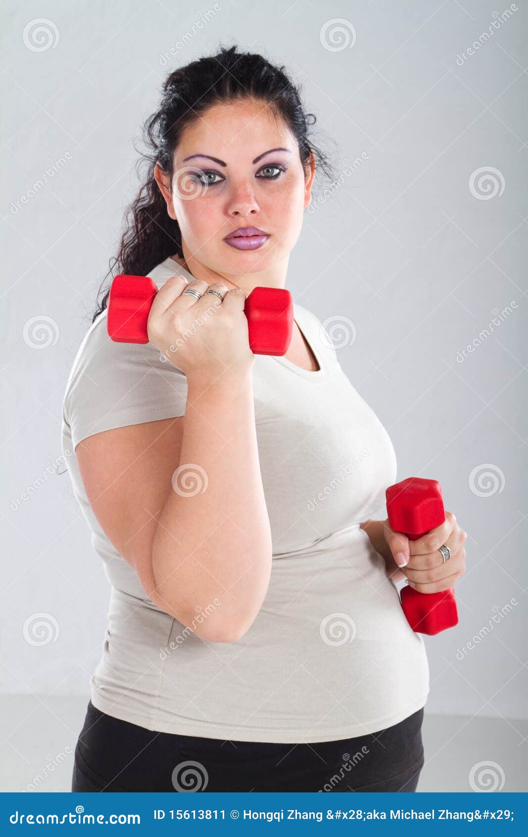 Overweight Woman Exercising Stock Image - Image of close, heavy: 15613811