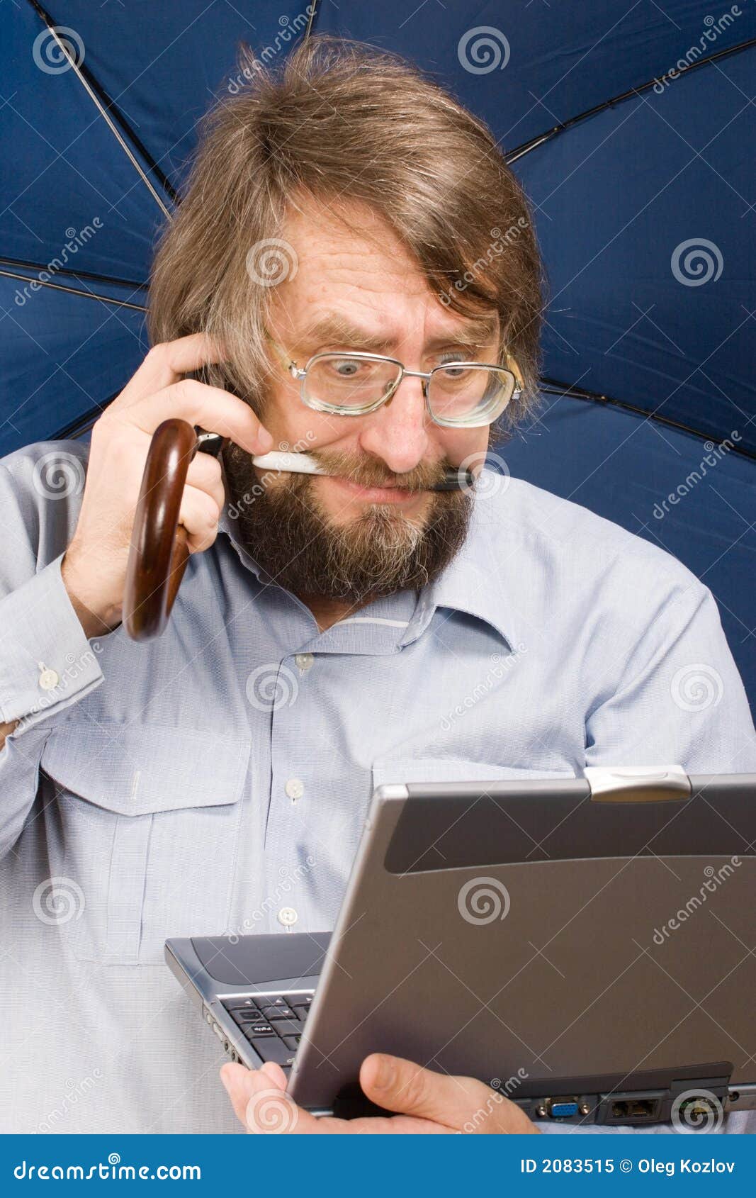 Overwhelmed businessman stock image. Image of computer - 2083515
