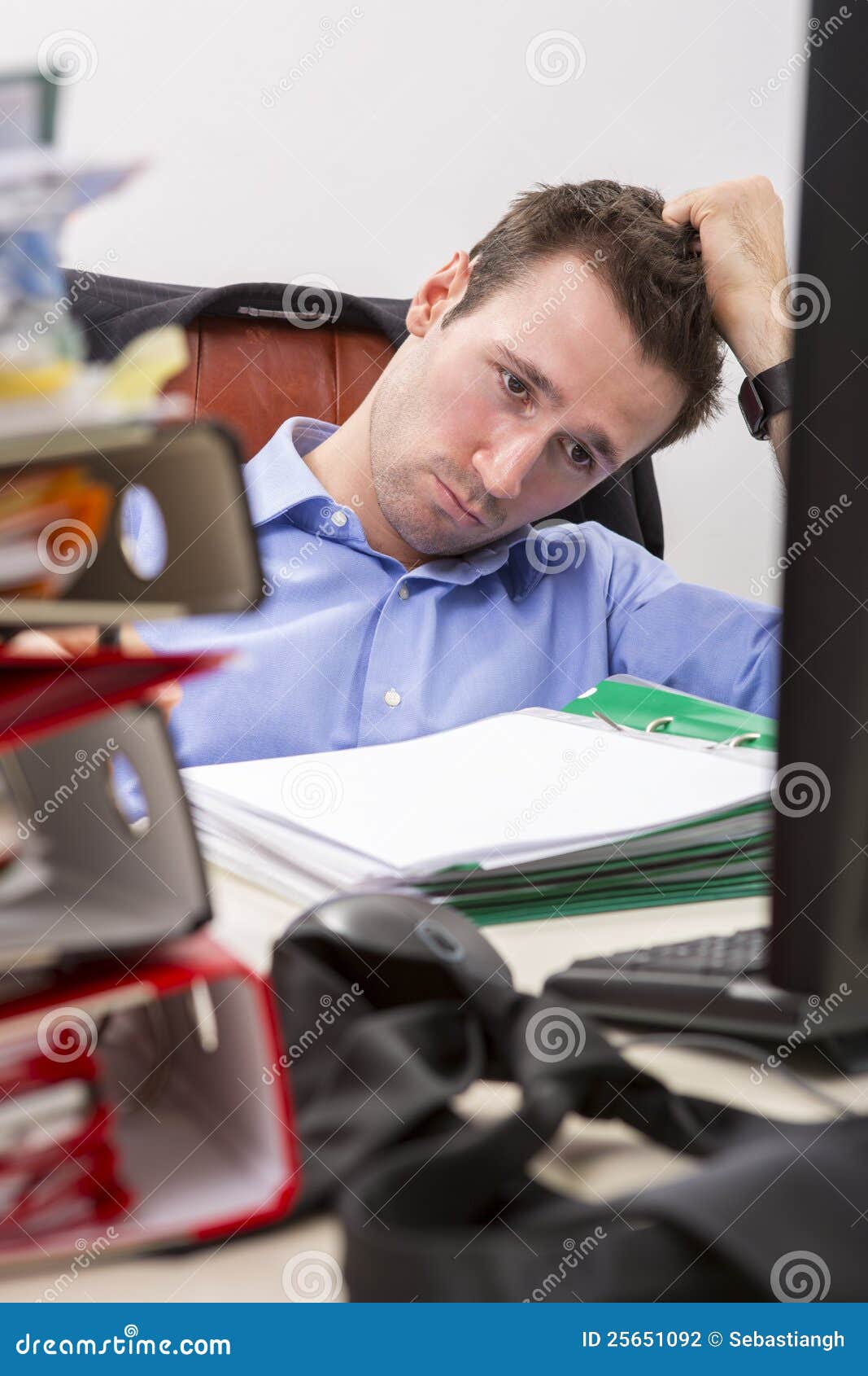 Overwhelmed businessman stock photo. Image of duty, fatigue - 25651092