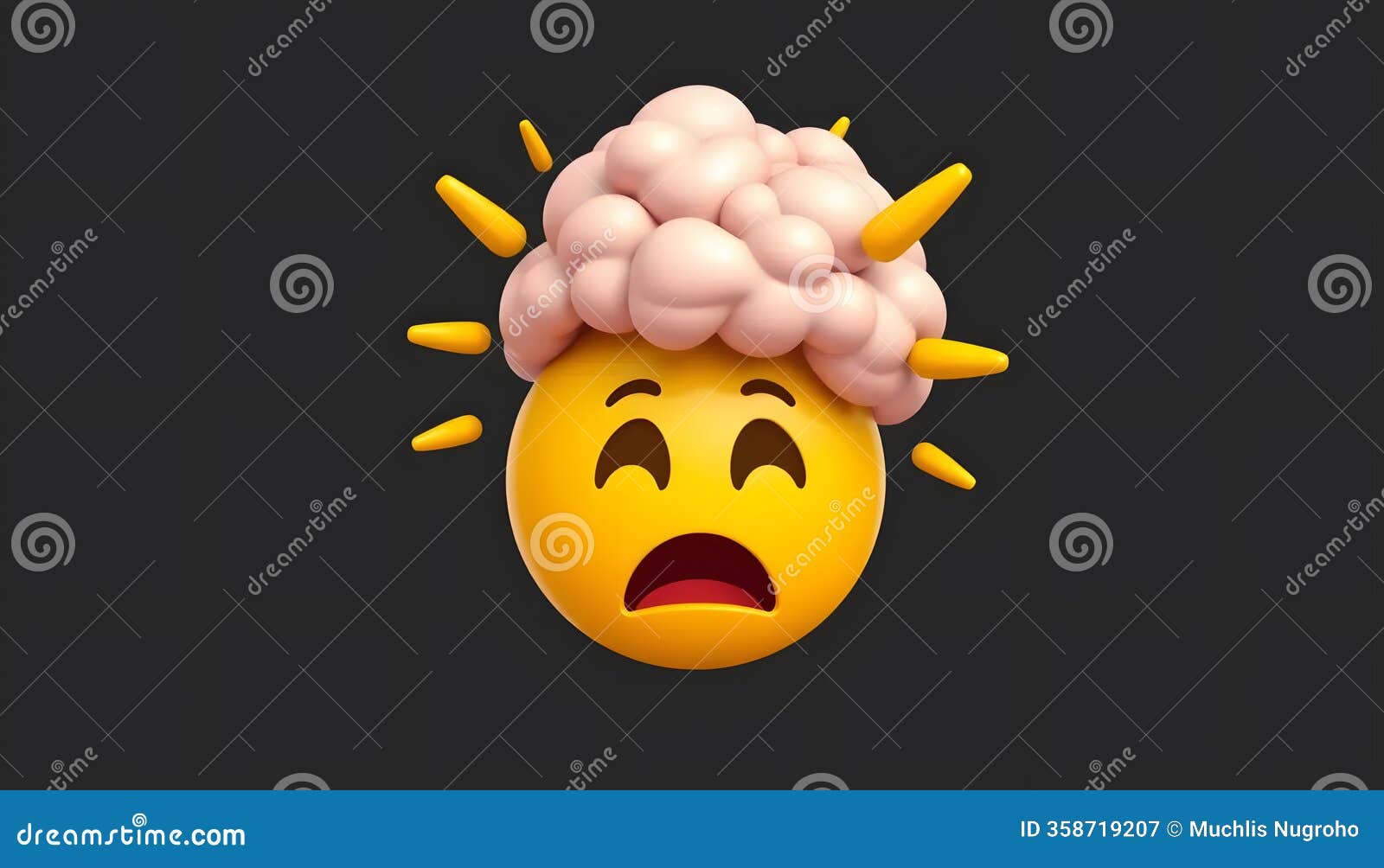 Overwhelmed Emoji: 3D Render of a Stressed-Out Emoticon with a ...