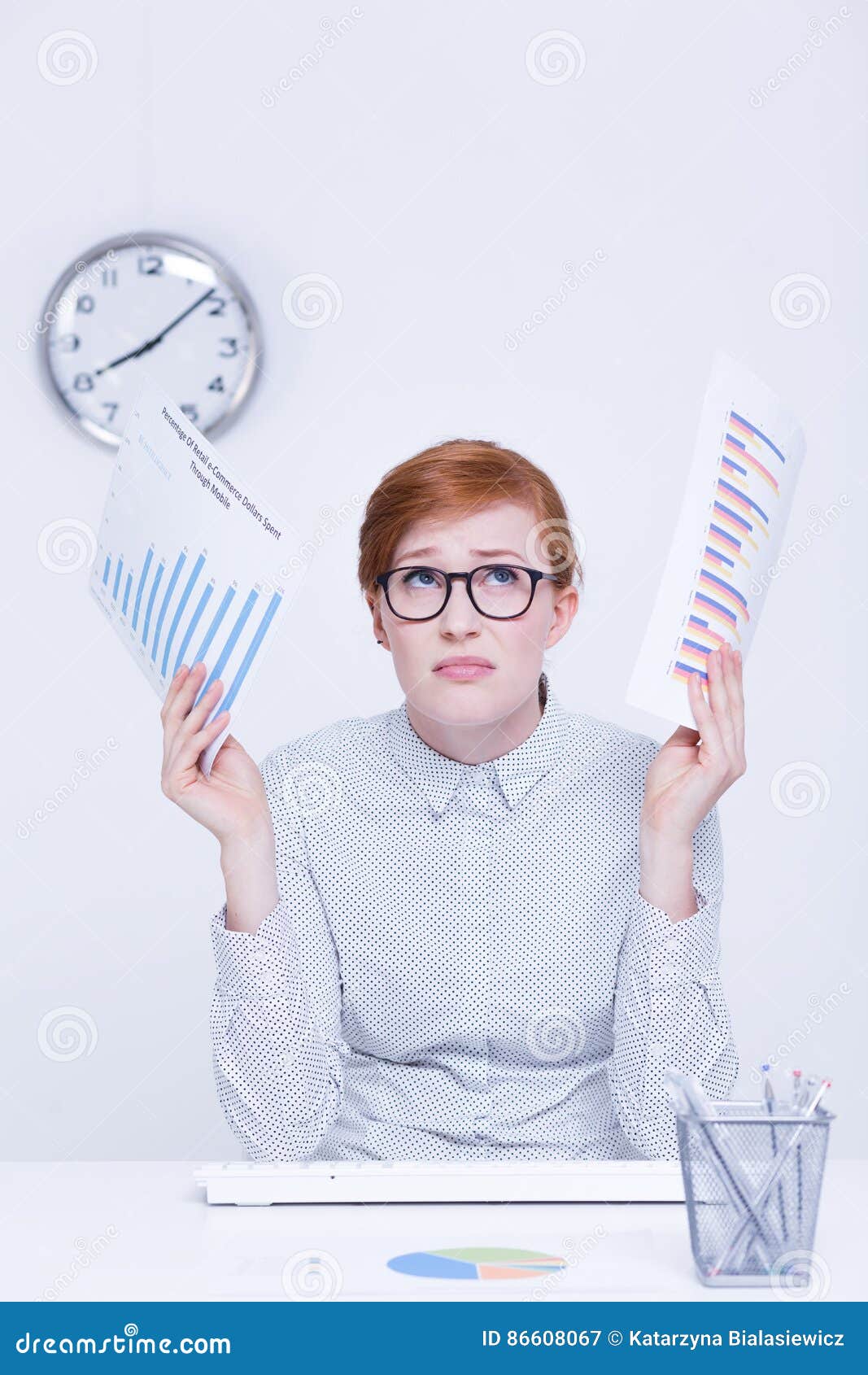 Overwhelmed female worker stock image. Image of interior - 86608067