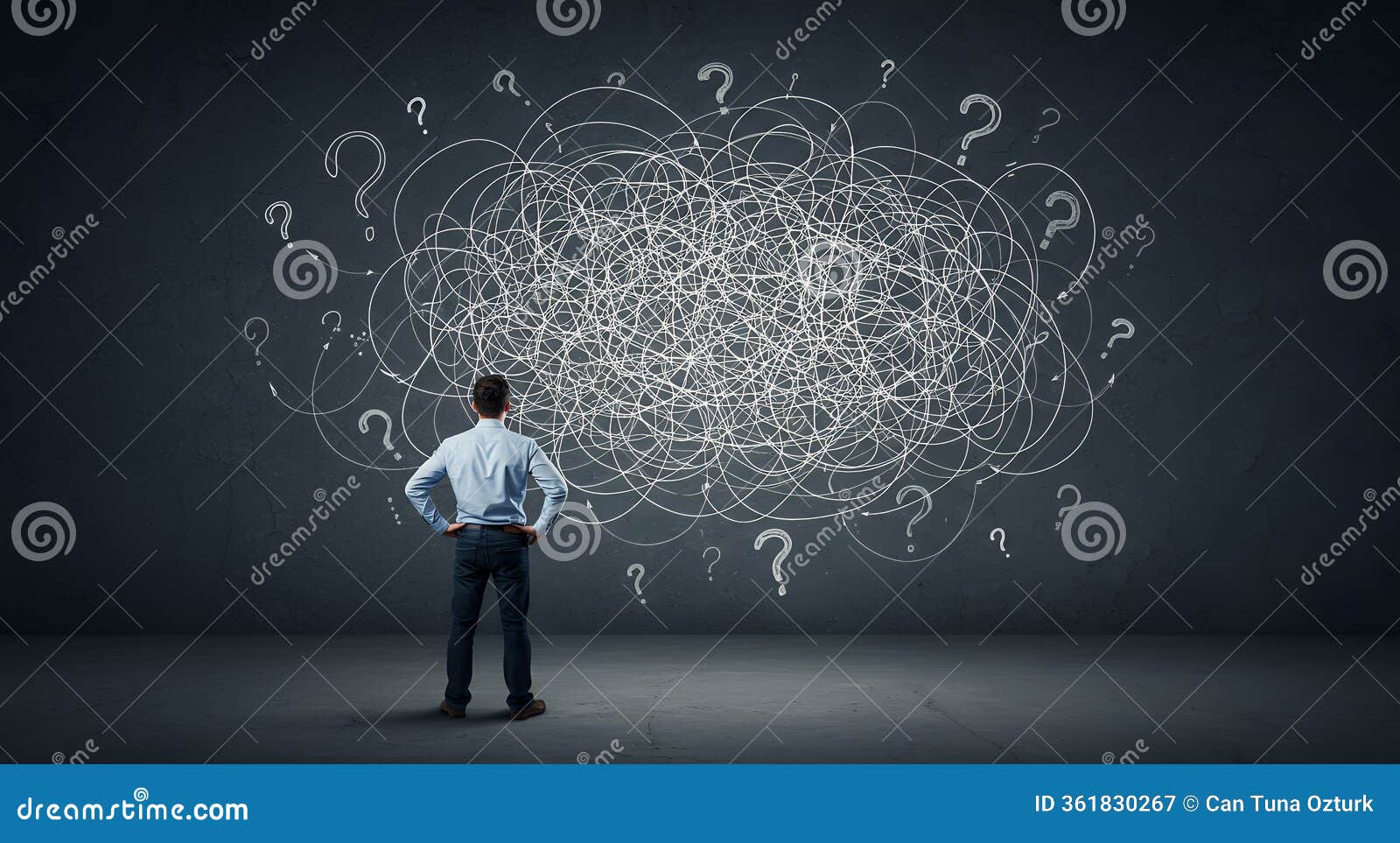 Overwhelmed? Man Facing Complex Problem, Decision Making, Solution ...