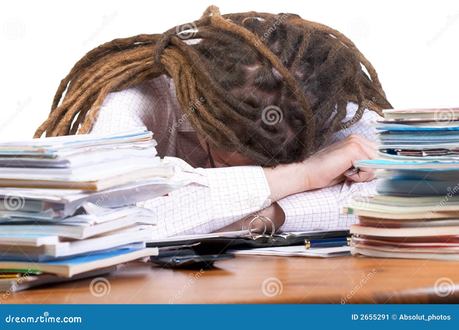Overwhelmed with paperwork stock image. Image of businessman - 2655291