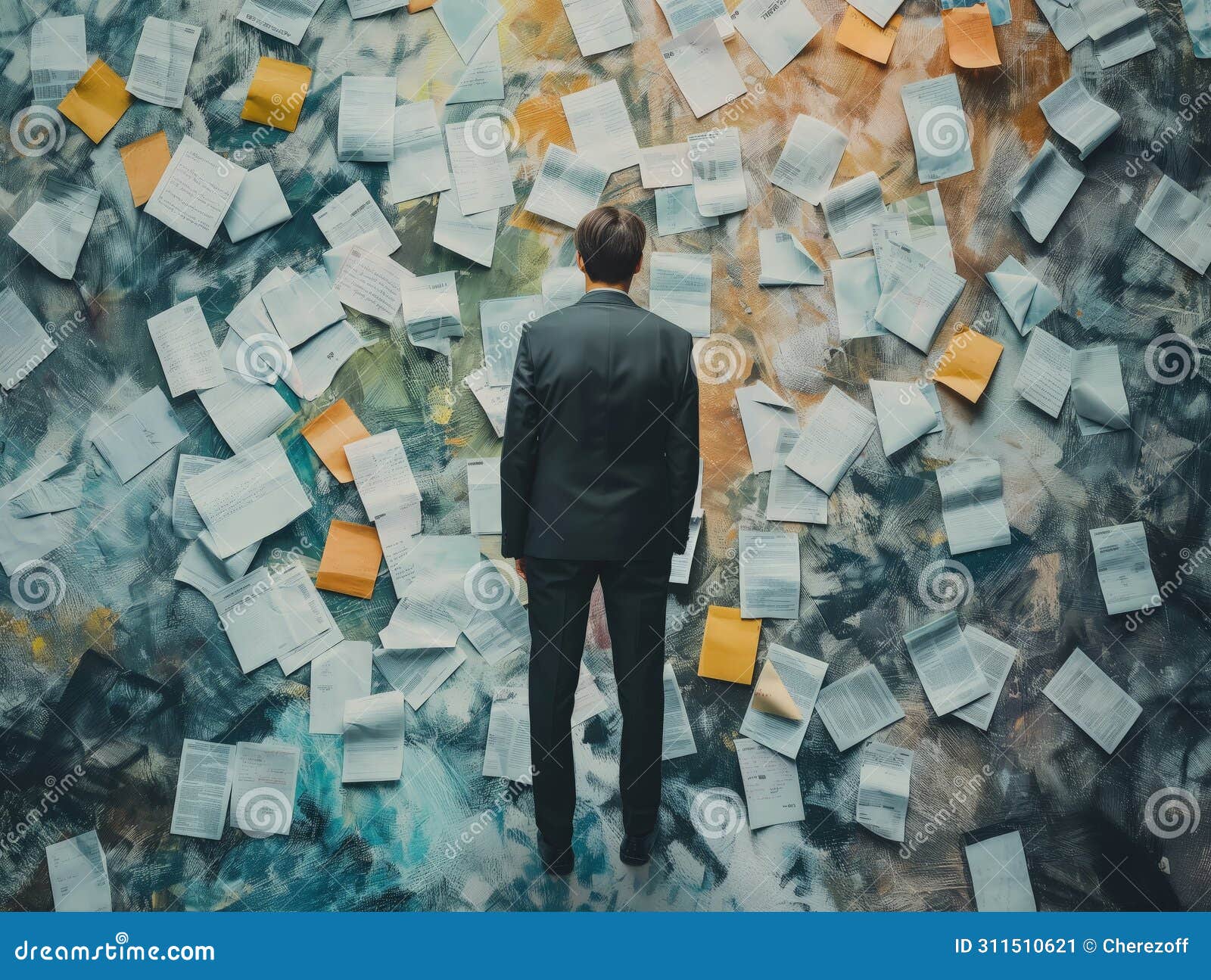 Overwhelmed by Paperwork stock image. Image of administration - 311510621