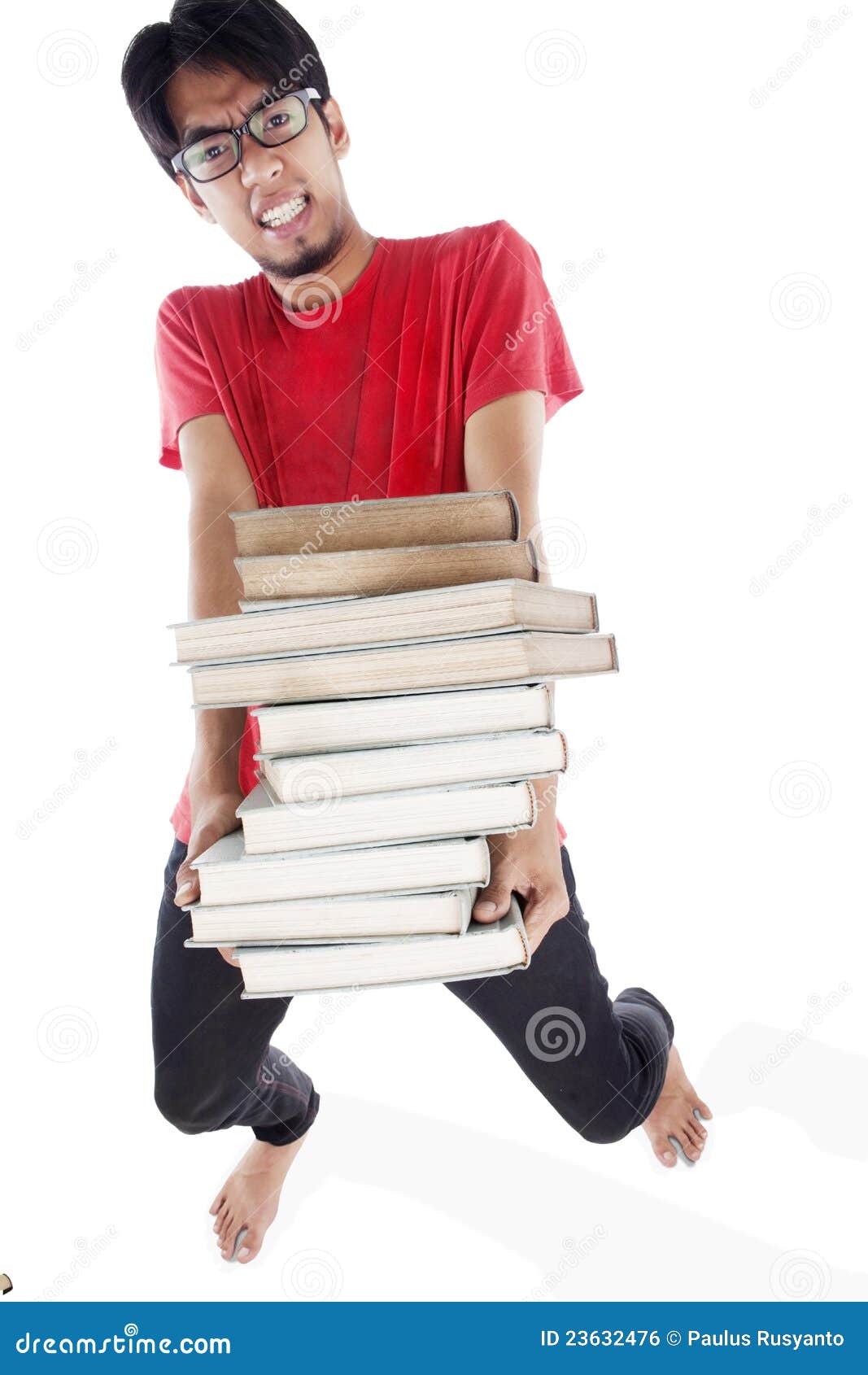 Overwhelmed student stock photo. Image of asian, library - 23632476