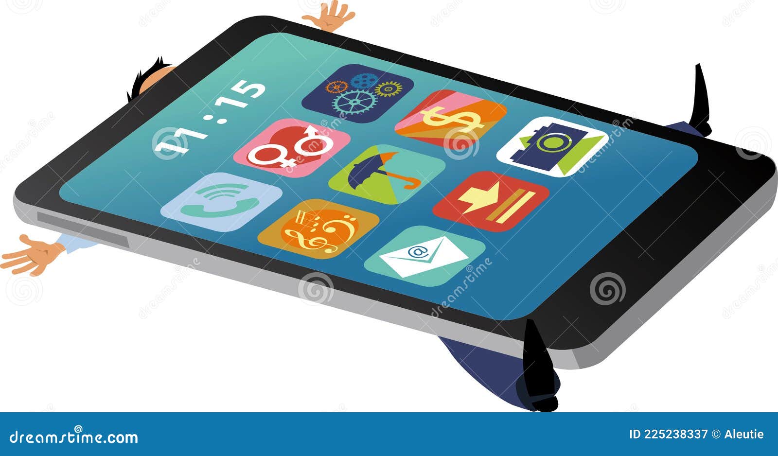 Overwhelmed by technology stock vector. Illustration of connection ...