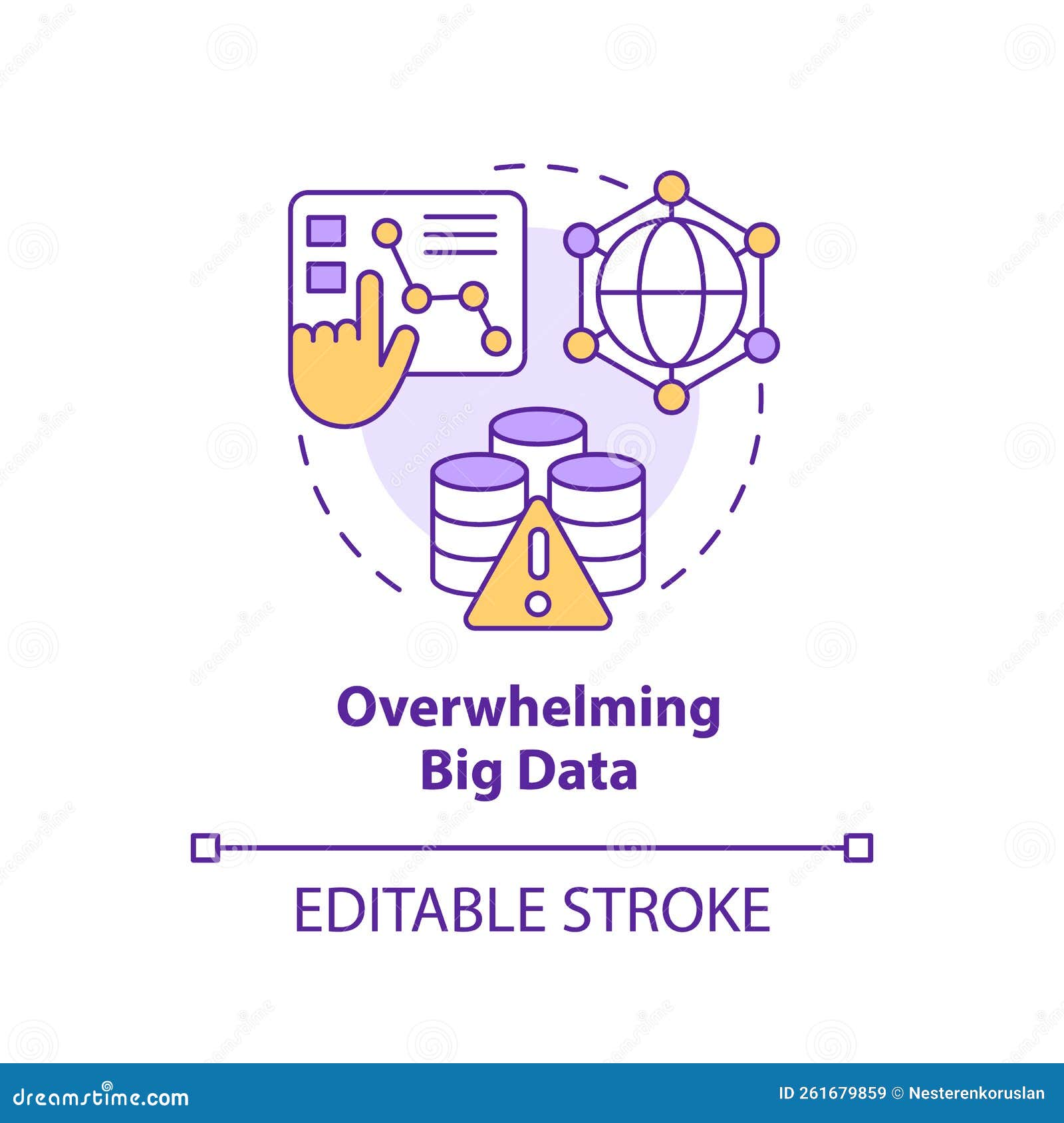 Overwhelming Big Data Concept Icon Stock Vector - Illustration of plan ...