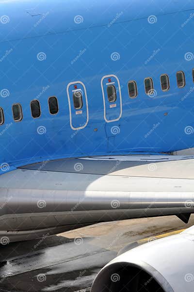 Overwing emergency exits stock photo. Image of travel - 11577576