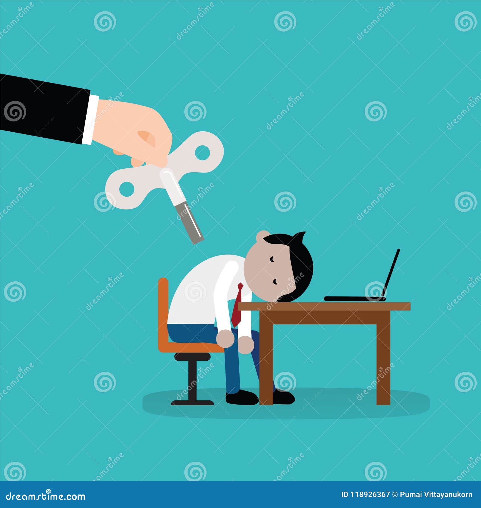 Overwork Businessman stock vector. Illustration of human - 118926367