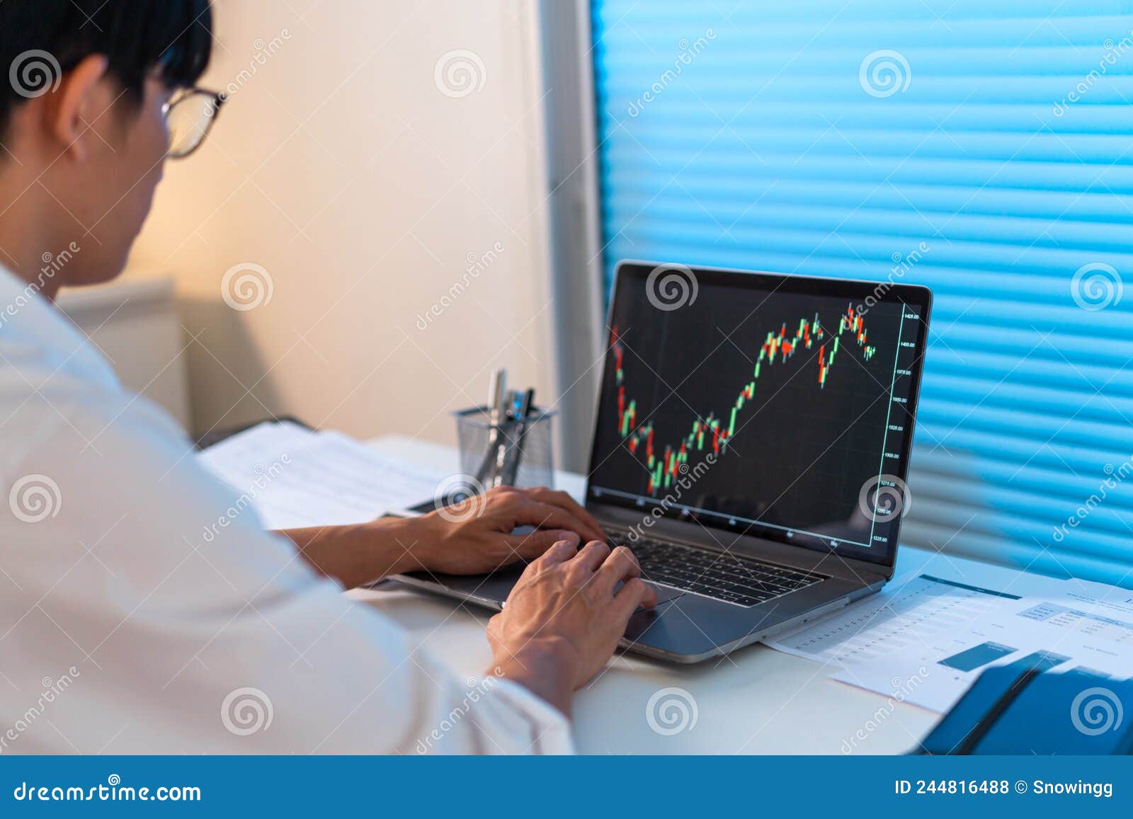 Overwork Concept the Office Employee Working at the Office by Analyzing ...