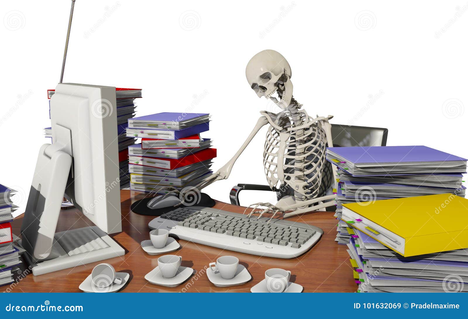 Overwork death stock illustration. Illustration of hours - 101632069