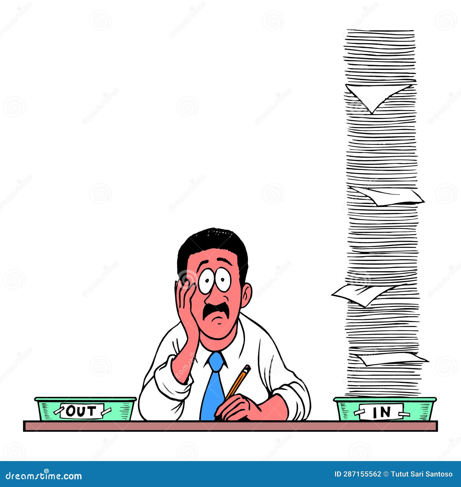 Overwork man stock vector. Illustration of simple, cartoon - 287155562