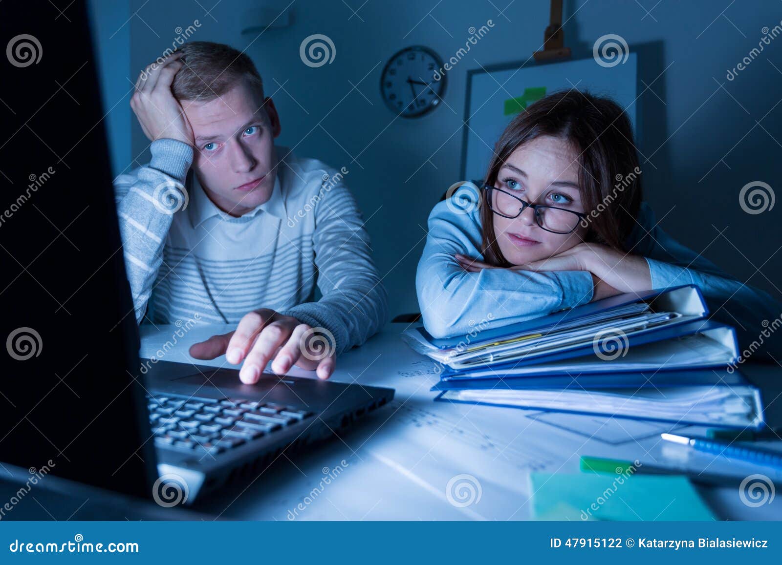 Overwork People Working at Night Stock Photo - Image of laptop, desk ...