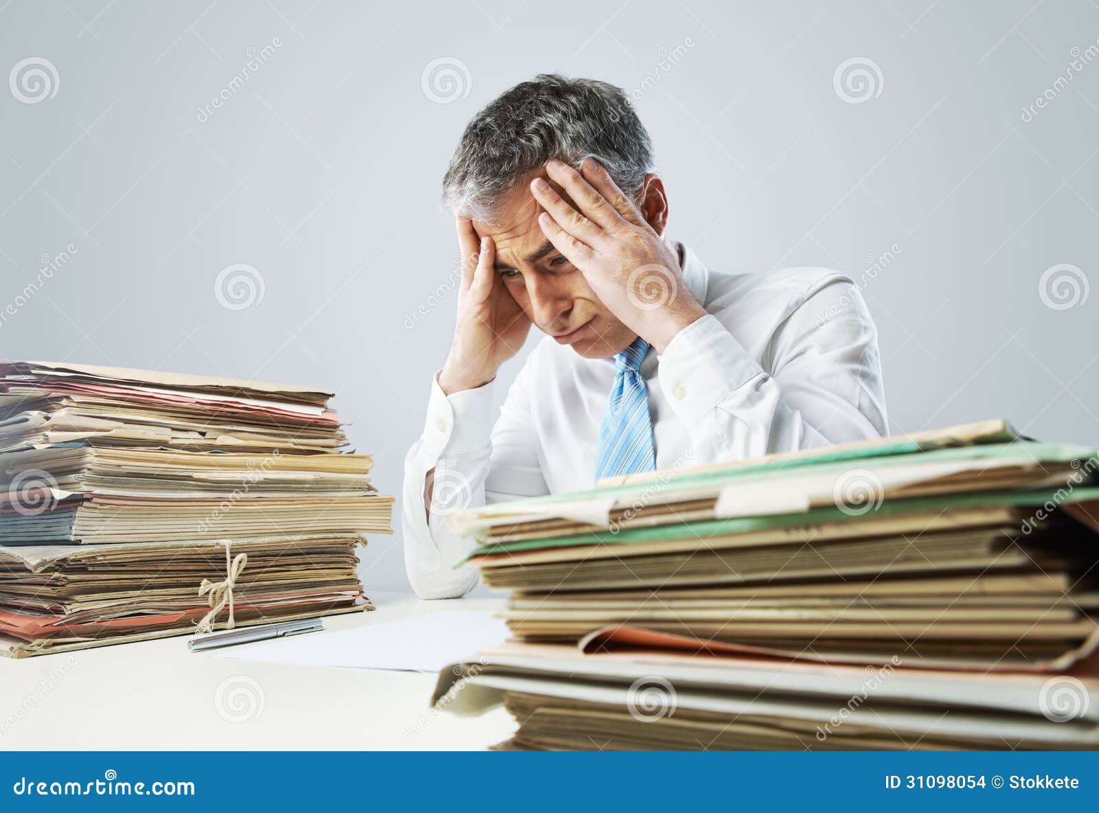 Overwork stock photo. Image of headache, caucasian, failure - 31098054