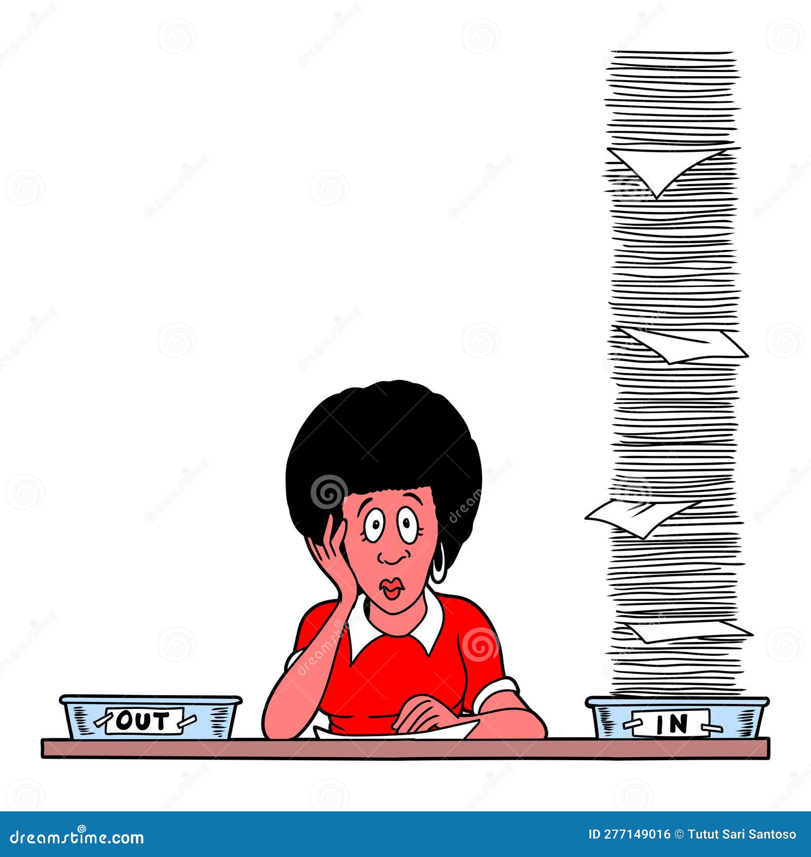 Cartoon Man Overwork In Office Card Poster. Vector | CartoonDealer.com ...