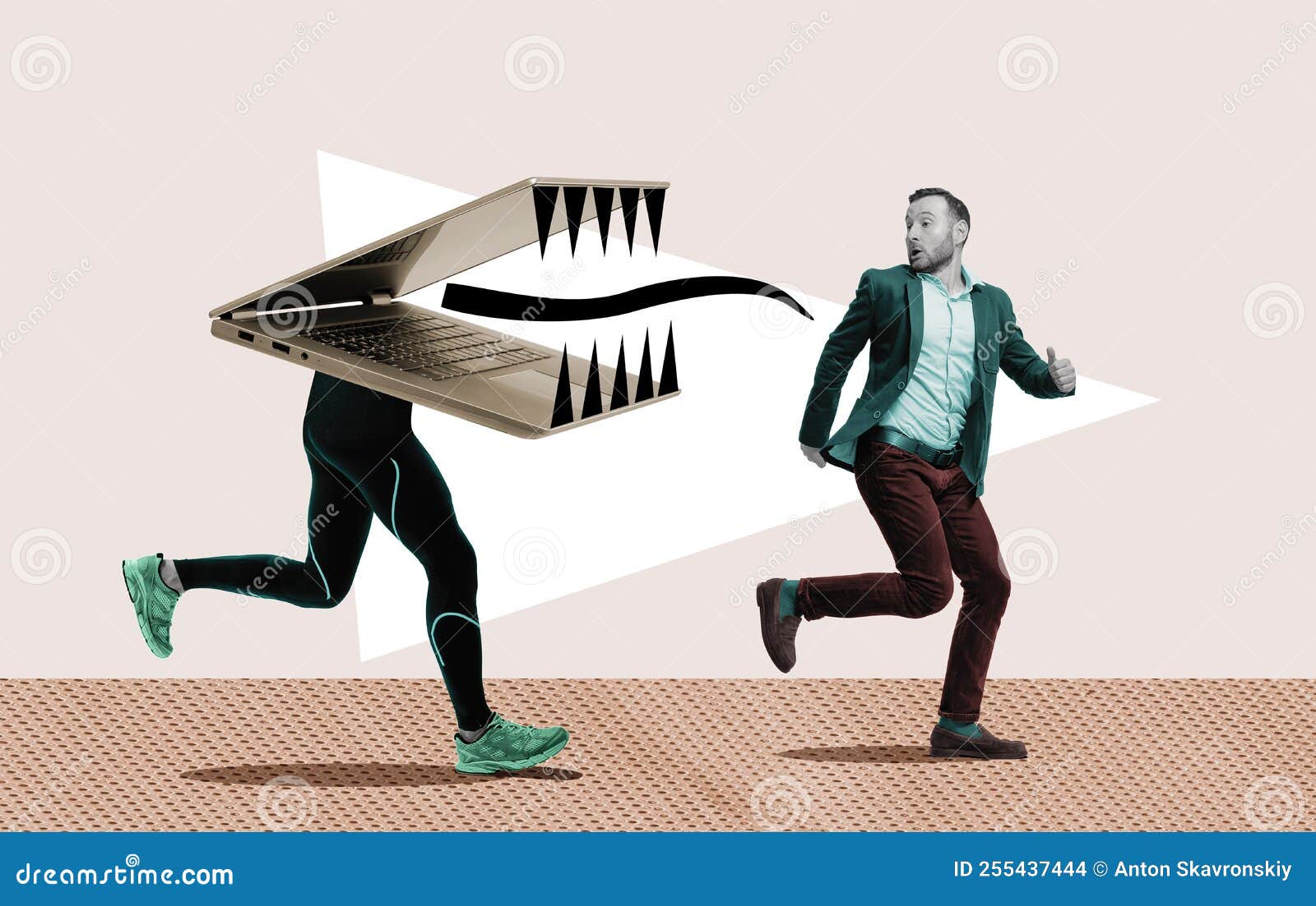 Overwork at Work. Art Collage. Stock Photo - Image of planning, mouth ...