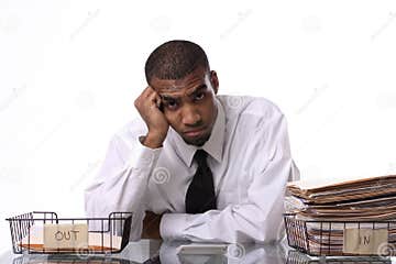 Overworked 2 stock image. Image of facial, folders, executive - 73879