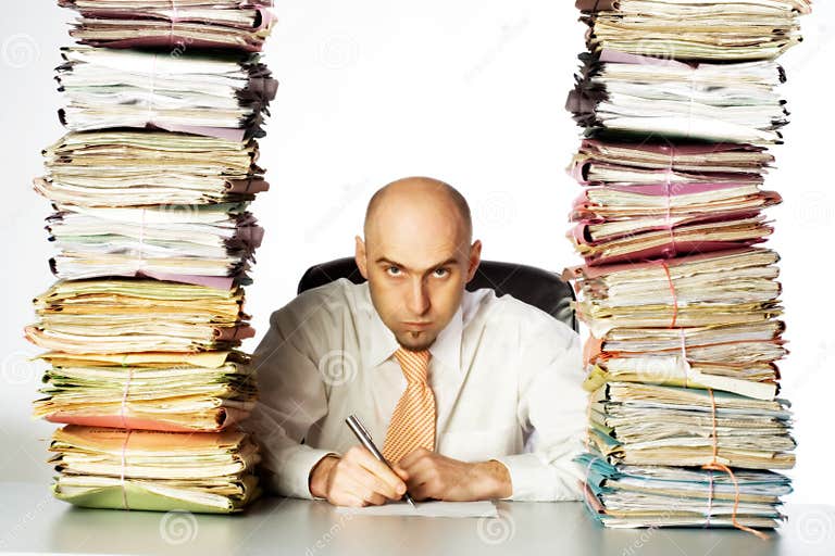 Overworked administrator stock photo. Image of overwhelming - 2110598