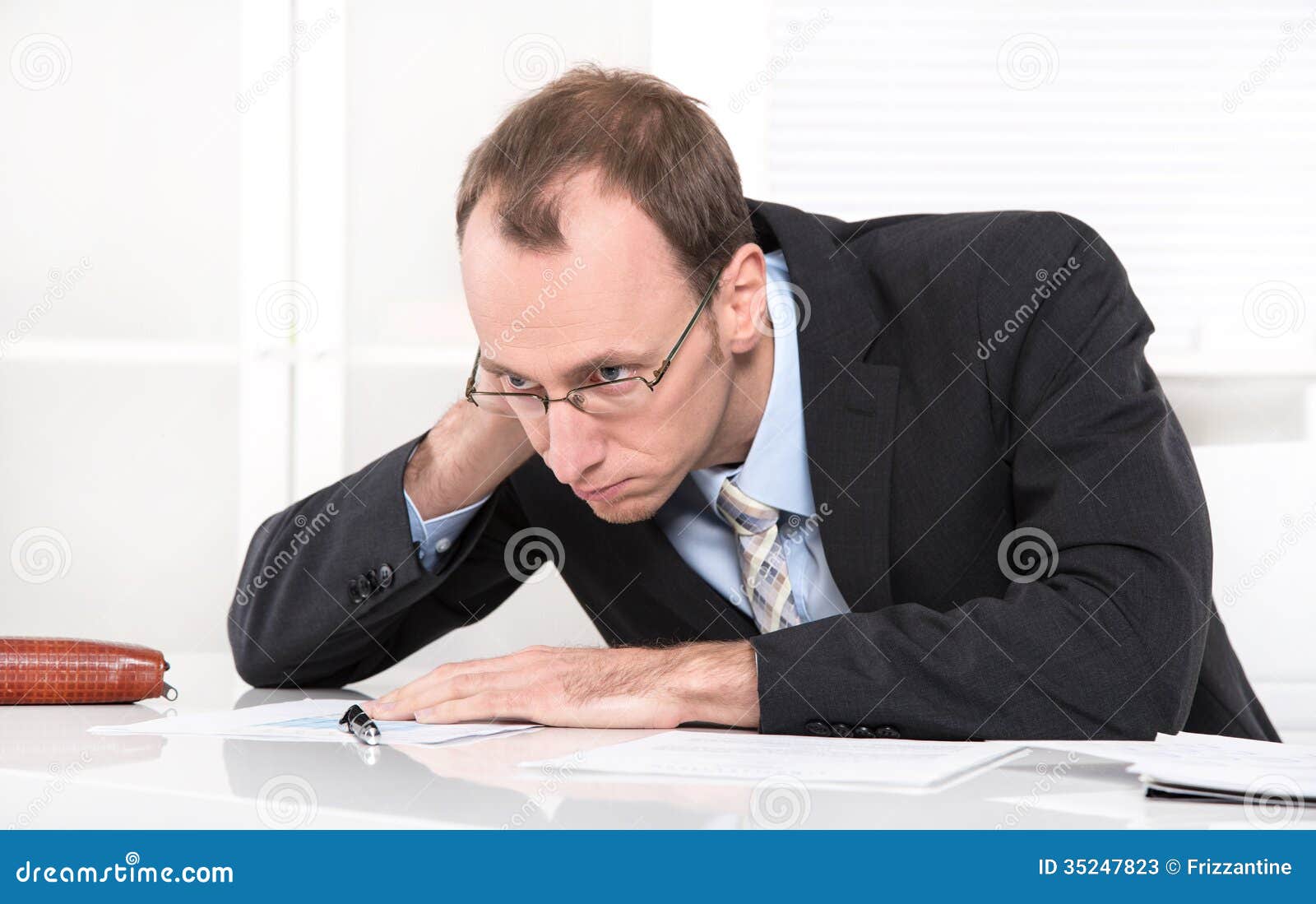 Overworked Business Man with Burnout - Manager Illness - Wearing Stock ...
