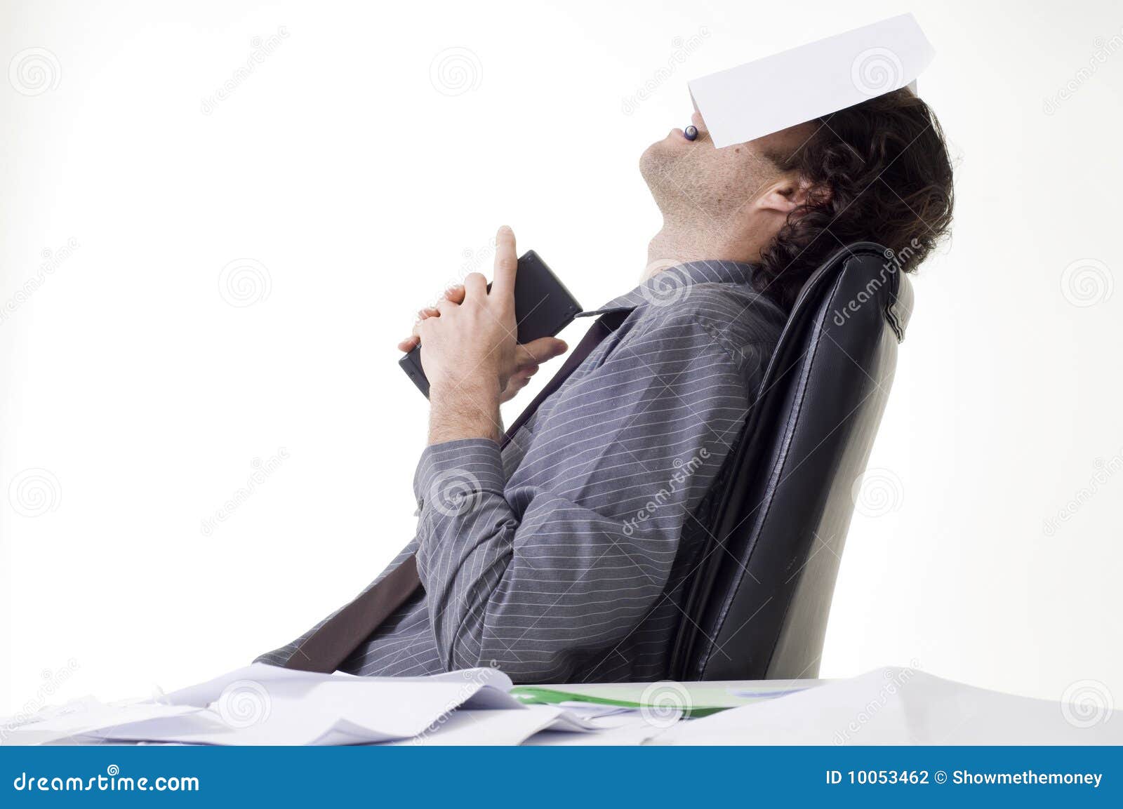 Overworked Businessman Sleeping On Bed In Suit, Tiring Busy Work ...