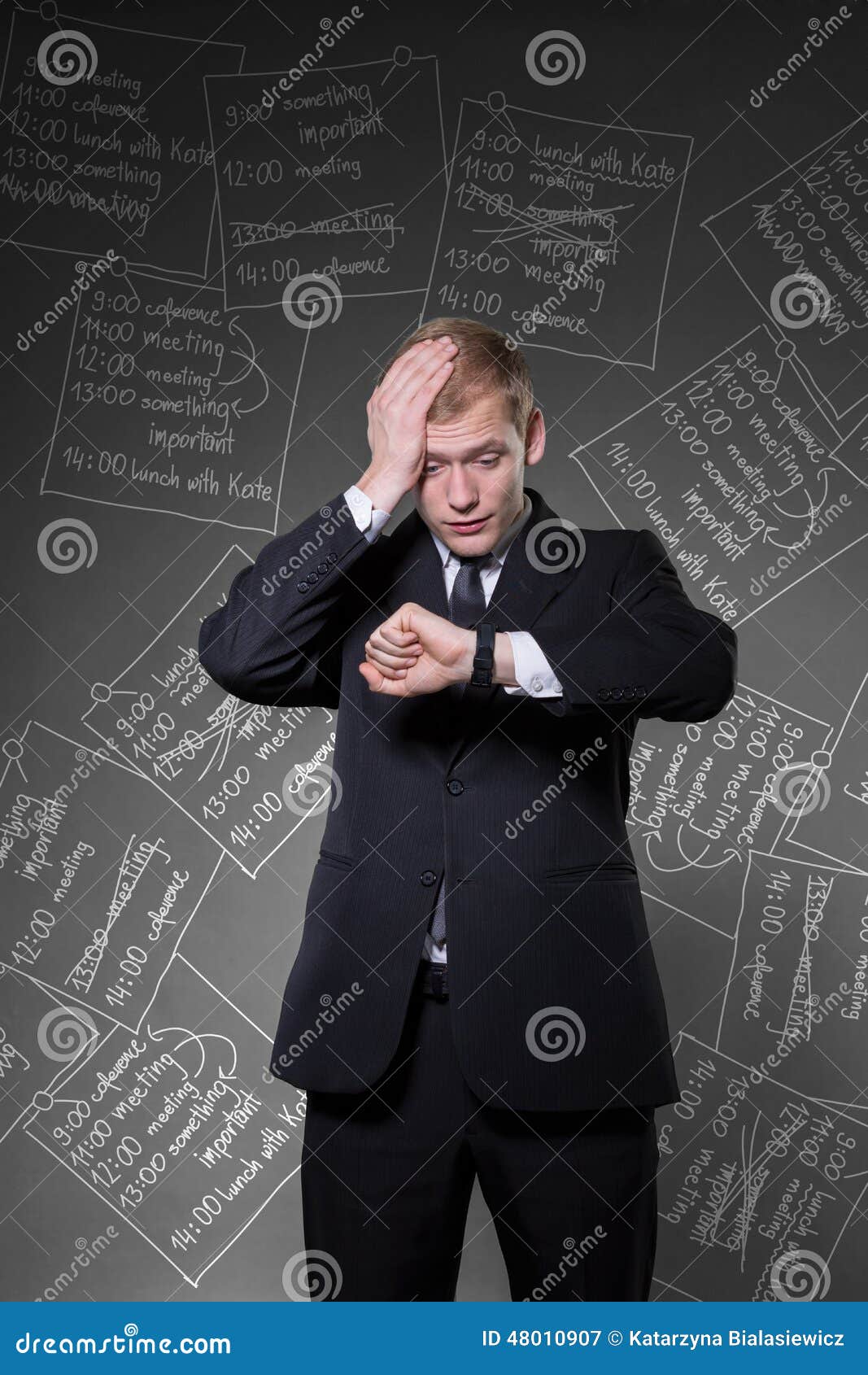 Top View Overworked Tired Businessman Wearing Suit Sleeping At ...