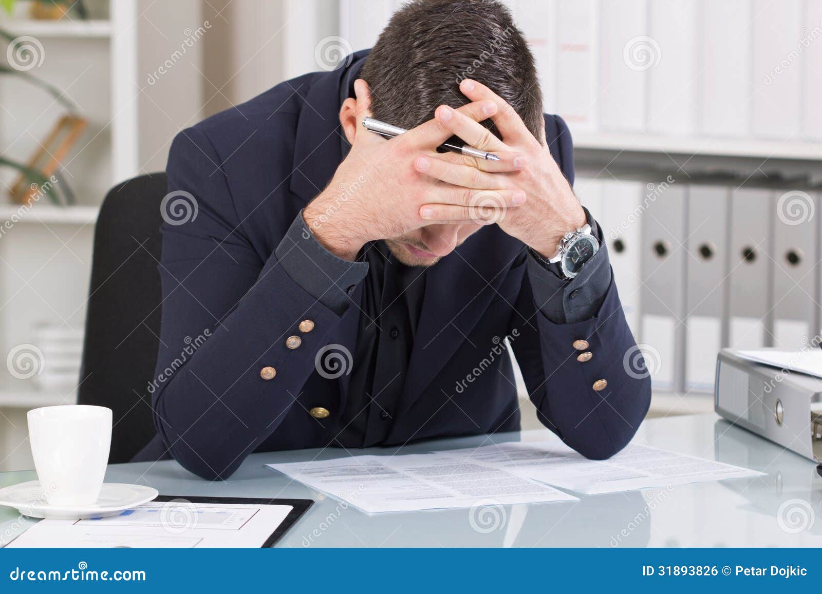 Overworked businessman stock photo. Image of distressed - 31893826