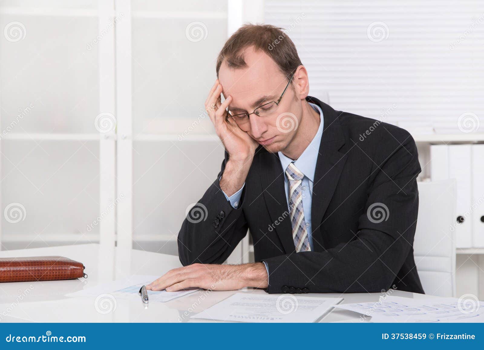 Overworked Businessman Frustrated and Stressed in His Office Wit Stock ...