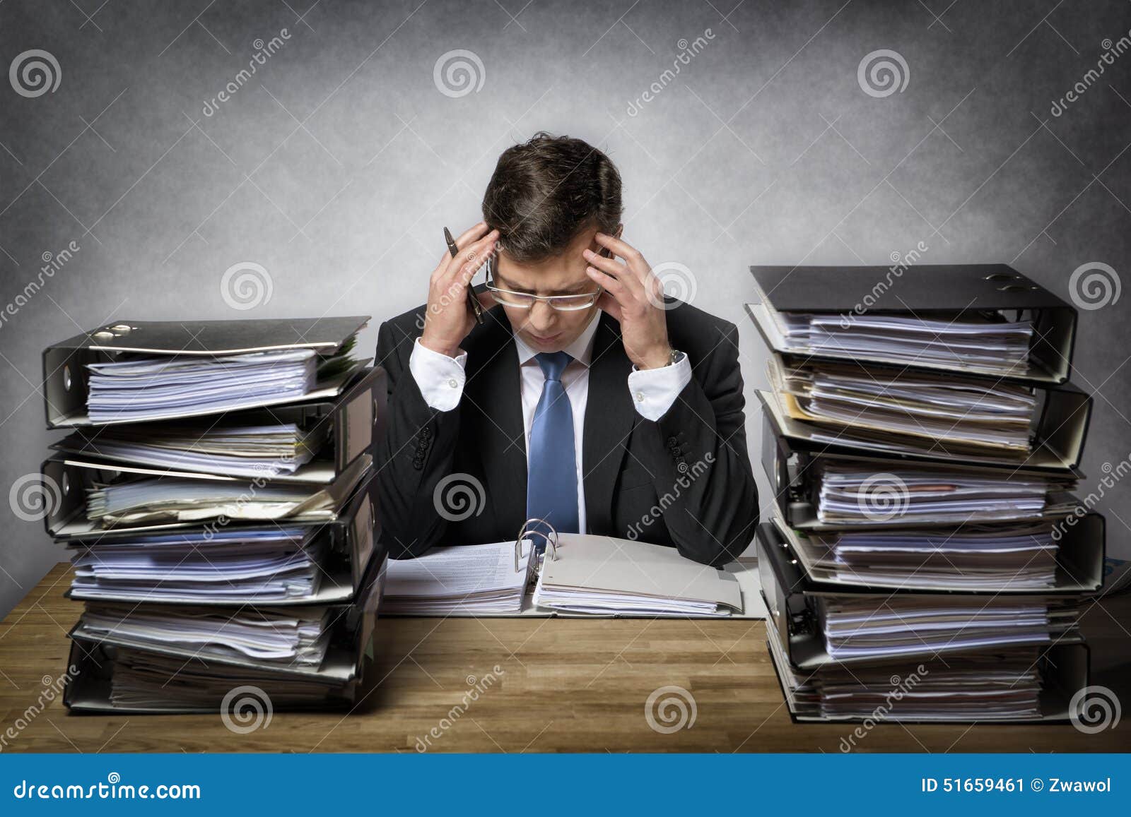 Overworked businessman stock image. Image of executive - 51659461