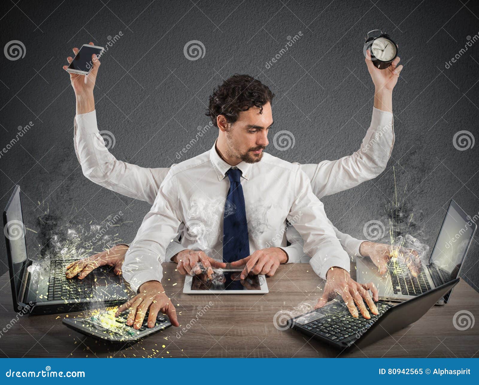 Overworked businessman stock image. Image of frustrated - 80942565