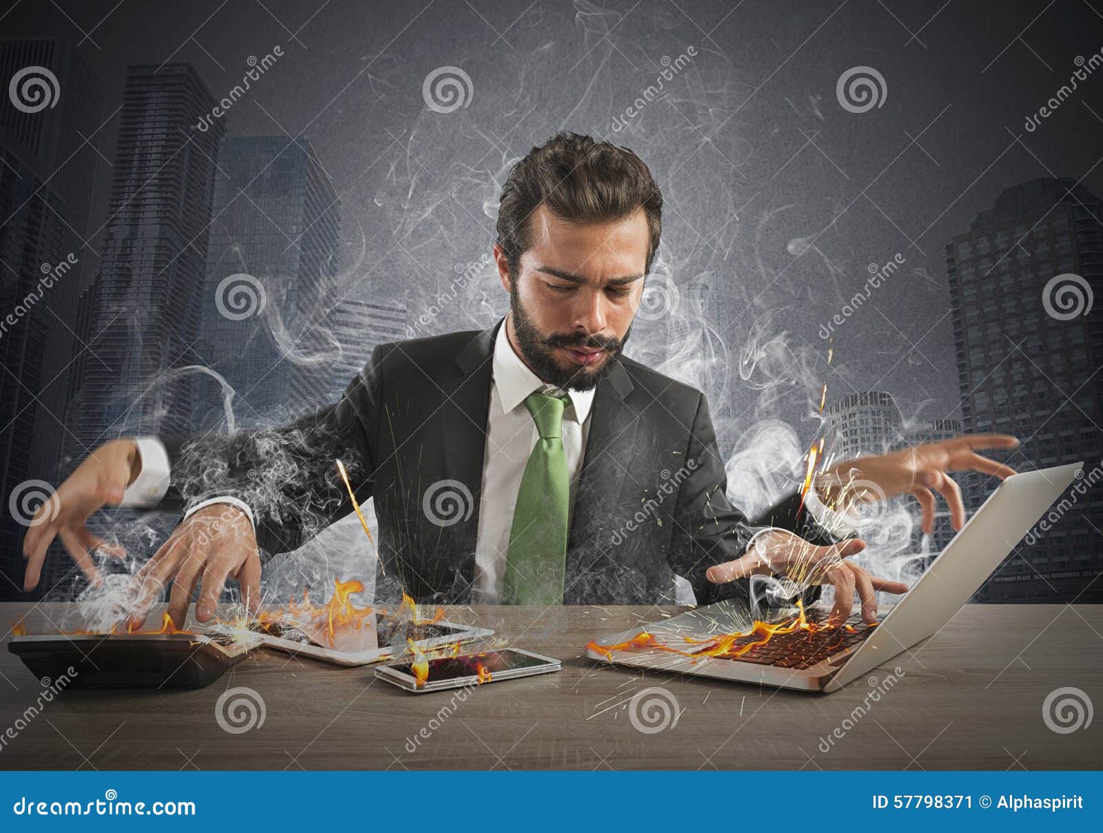 Overworked businessman stock image. Image of manager - 57798371