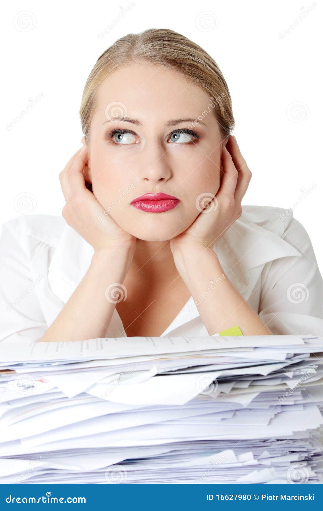 Overworked businesswoman stock photo. Image of resting - 16627980